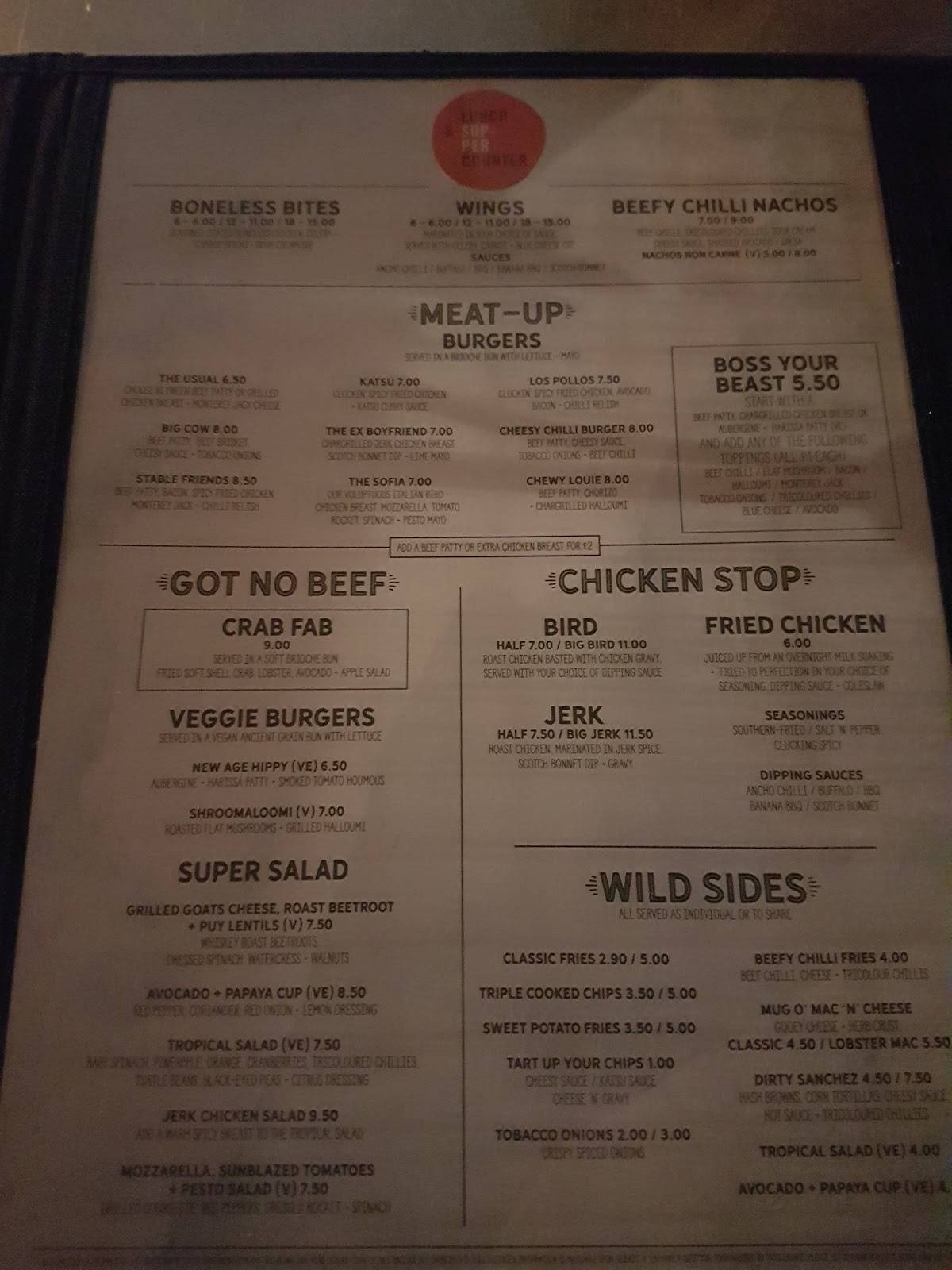 Menu at The Jacaranda pub & bar, Liverpool