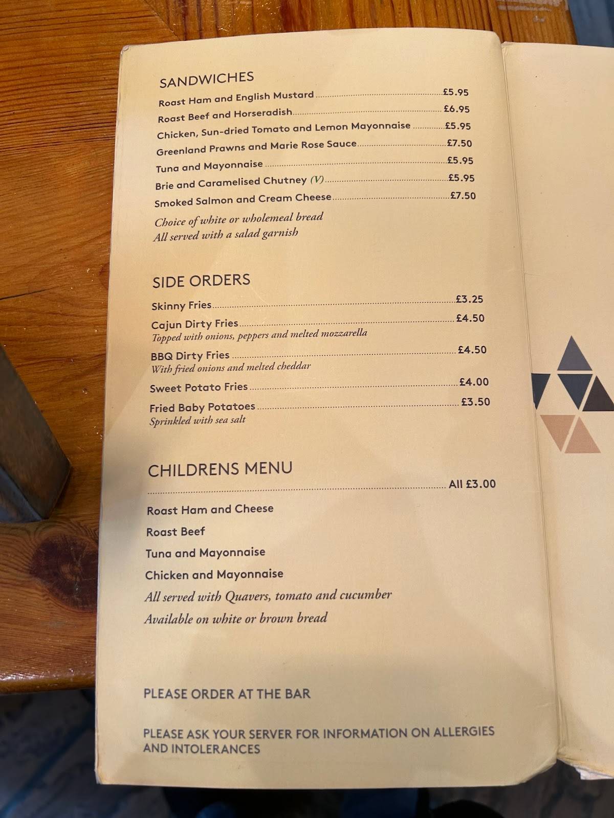 Menu at The Little Bridge pub & bar, Huddersfield