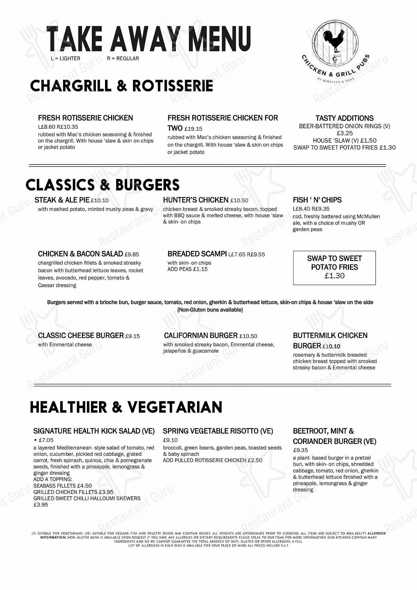 Menu at Millstream pub & bar, Hitchin