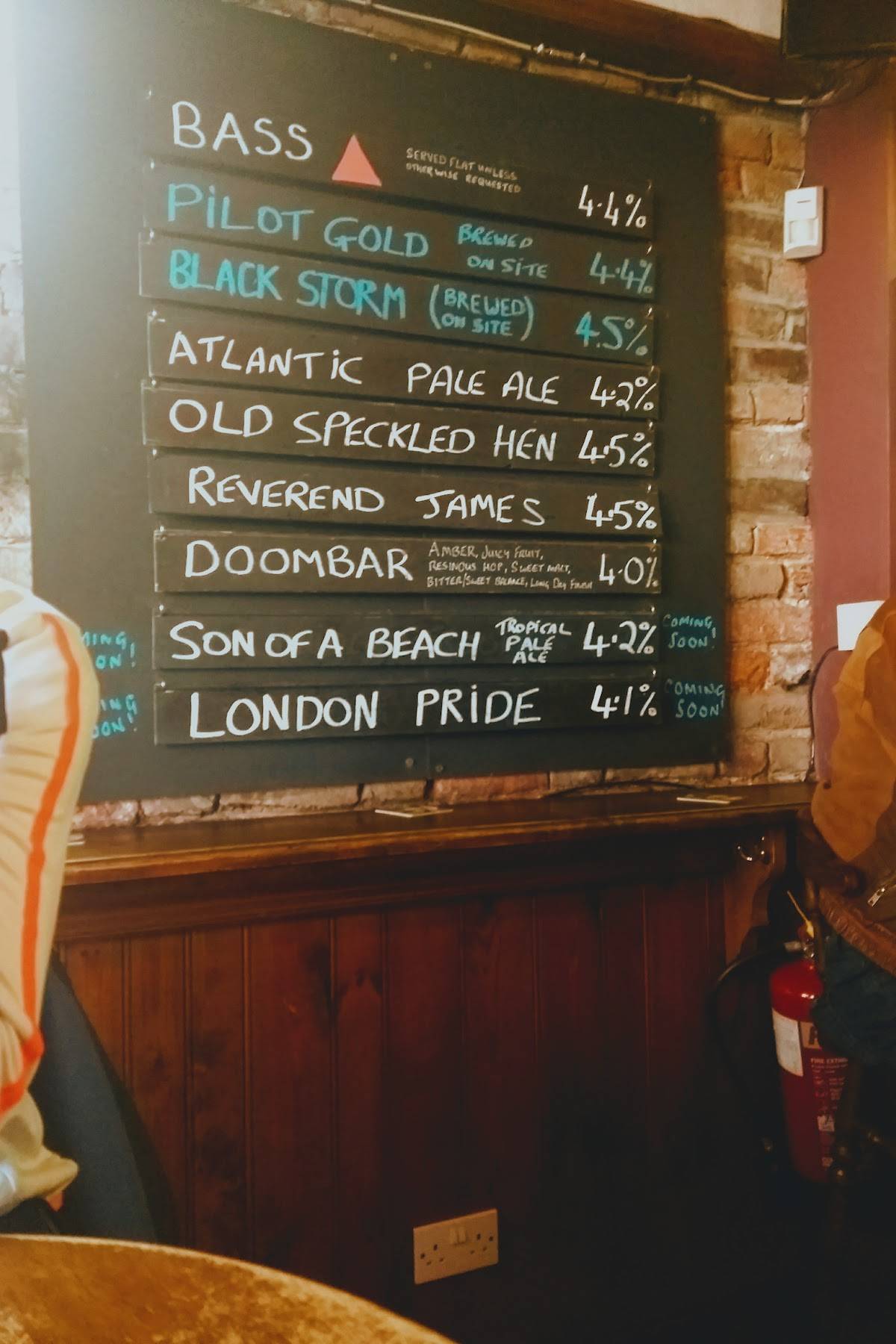 Menu at The Pilot of Mumbles pub & bar, The Mumbles