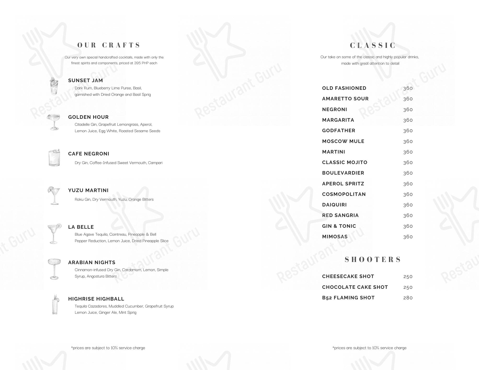 Menu at Verified Rooftop Bar & Lounge, Cebu City
