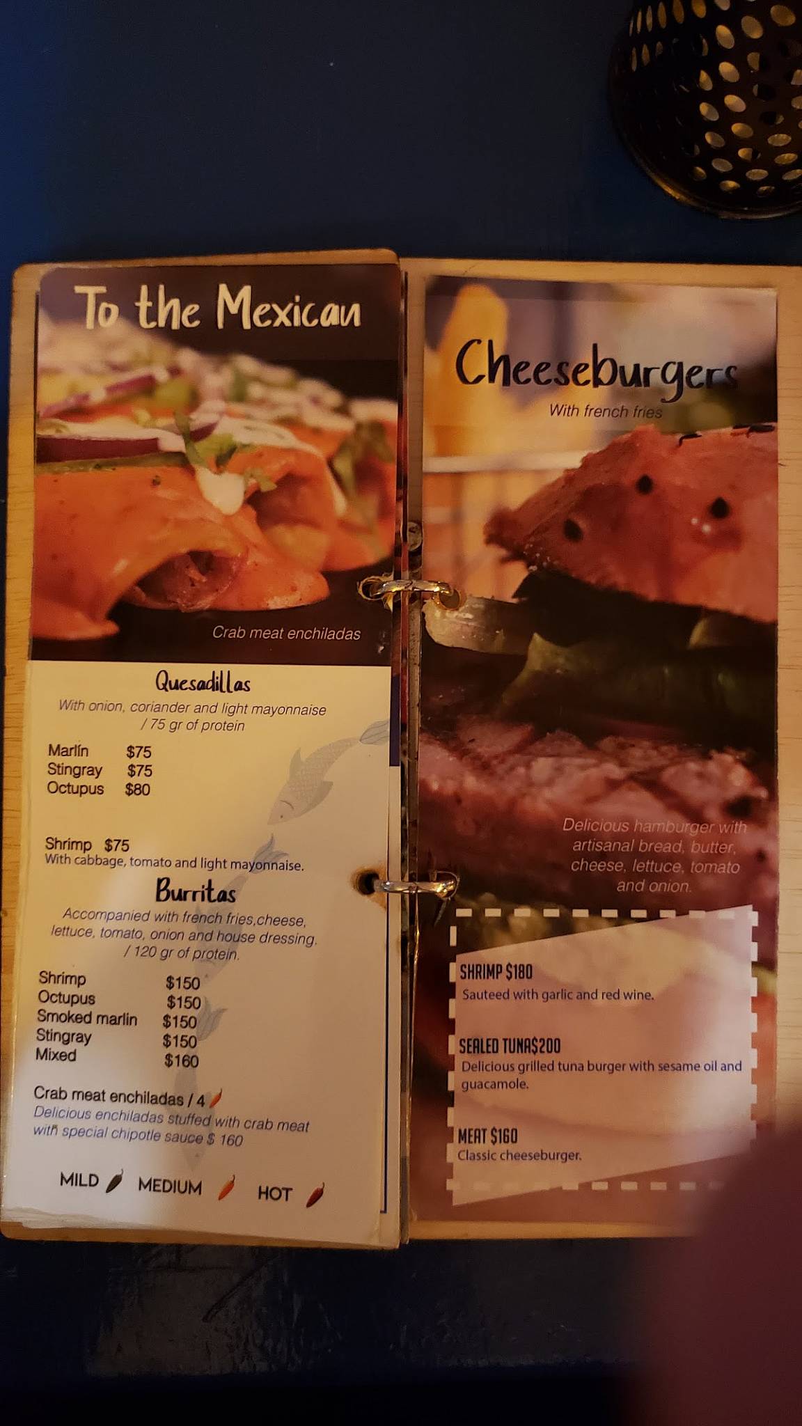 Menu at Tuna Azul Zona Romantica restaurant, Puerto Vallarta
