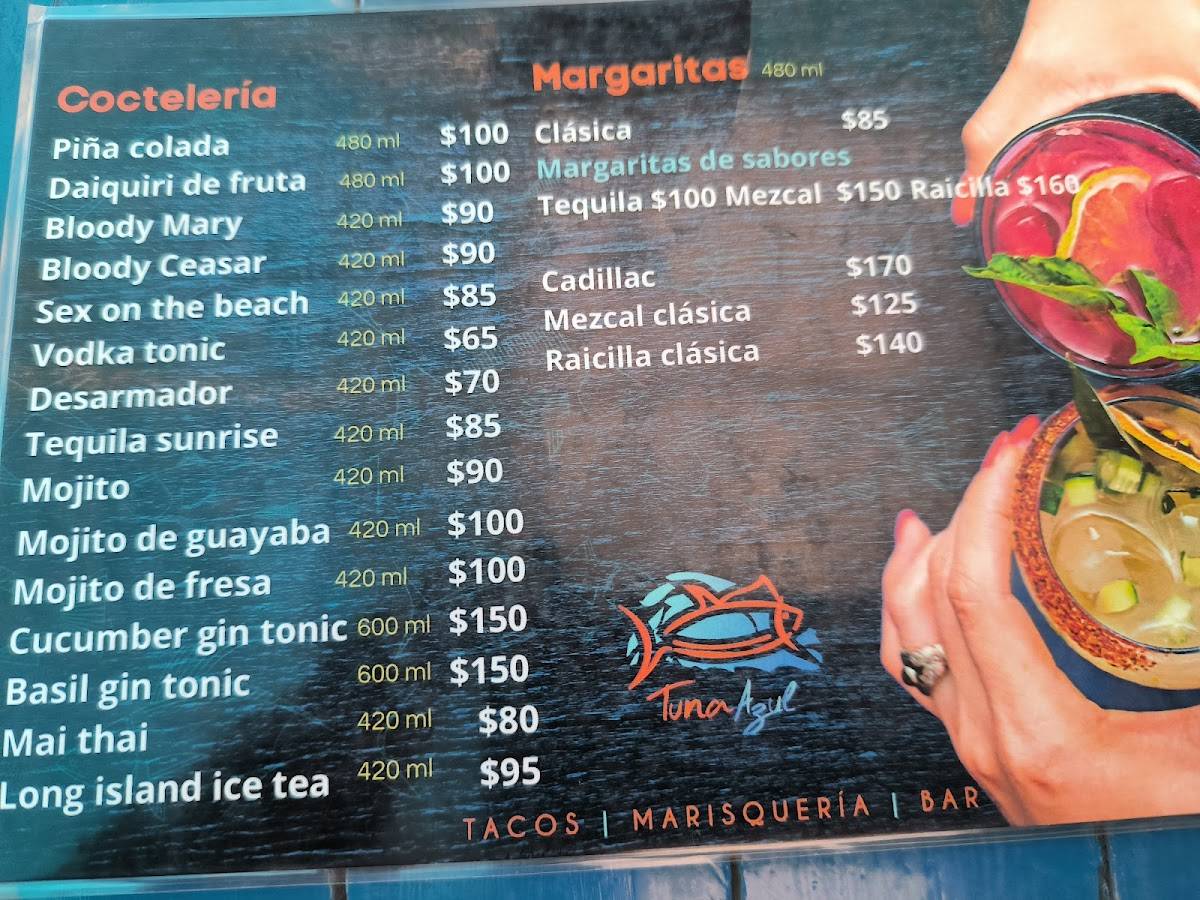 Menu at Tuna Azul Zona Romantica restaurant, Puerto Vallarta