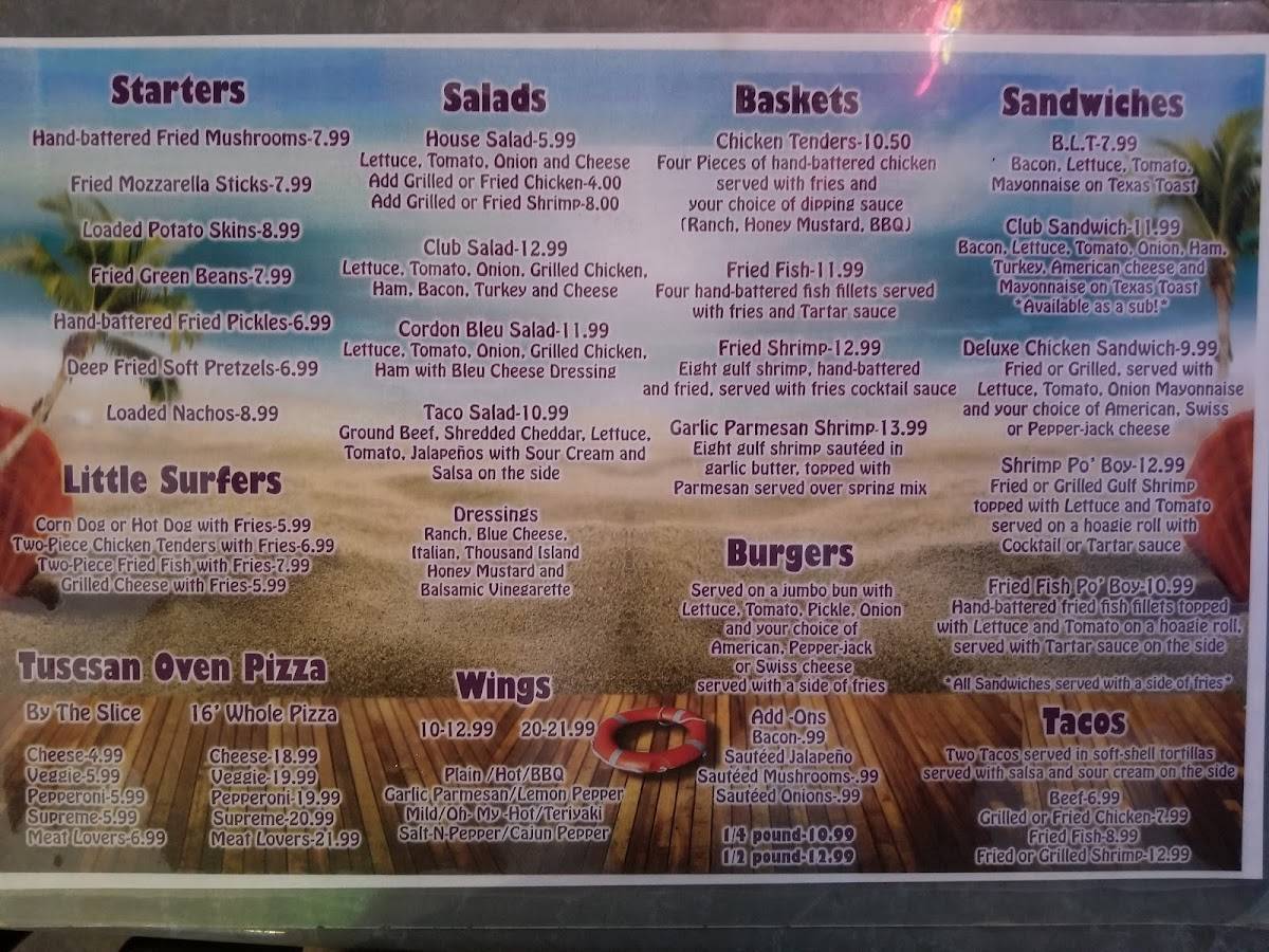 Menu at Purple Parrot Tiki Bar & 3 Palms Bistro, Perdido Key