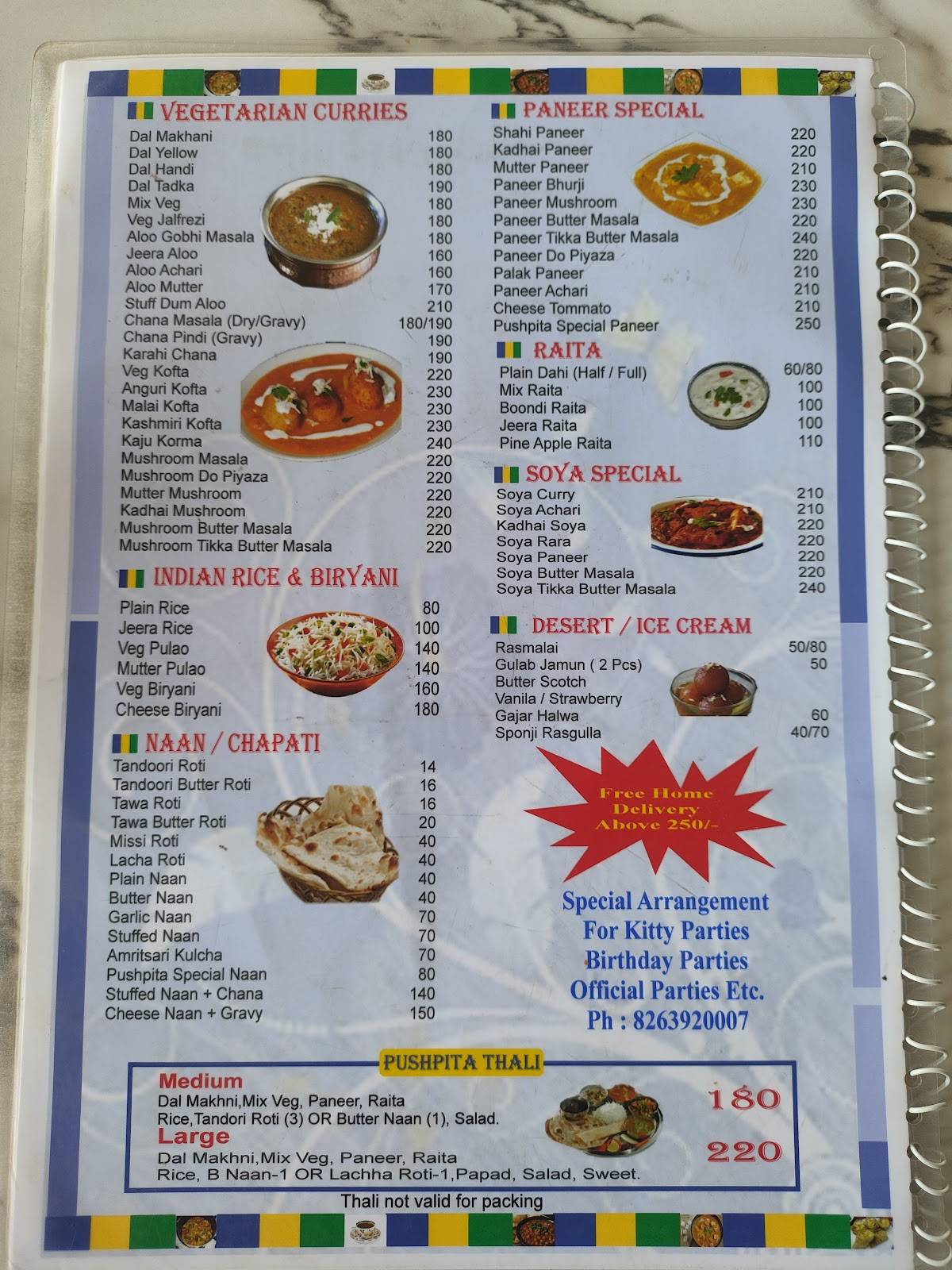 Menu at Pushpita Sweets & Bakers, Nalagarh