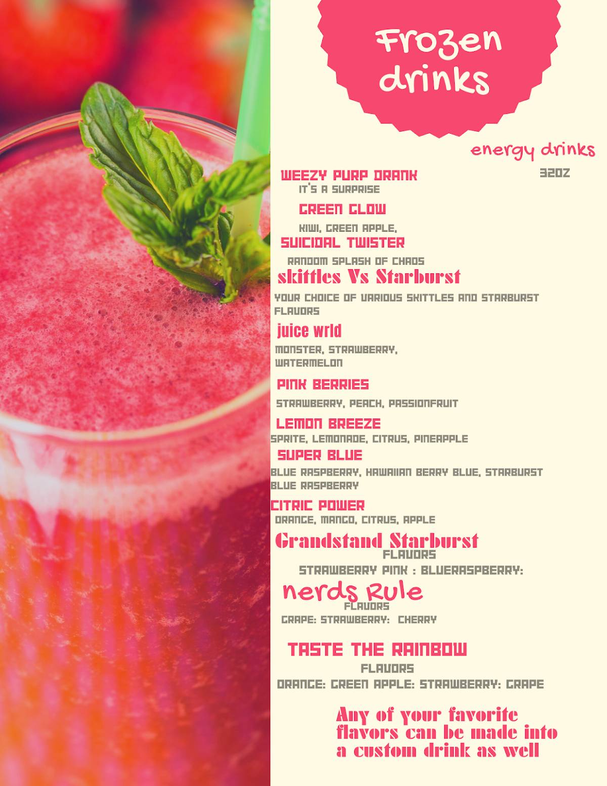 Menu at QC Grandstand Pizza pizzeria, Davenport