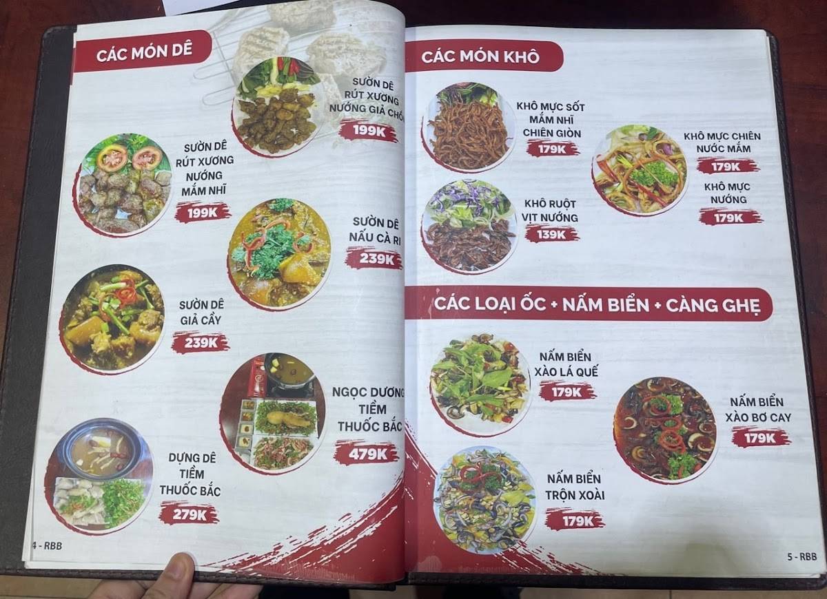 Menu at Quán ăn Toàn Trí restaurant, Ho Chi Minh City, 39 Rạch Bùng Binh