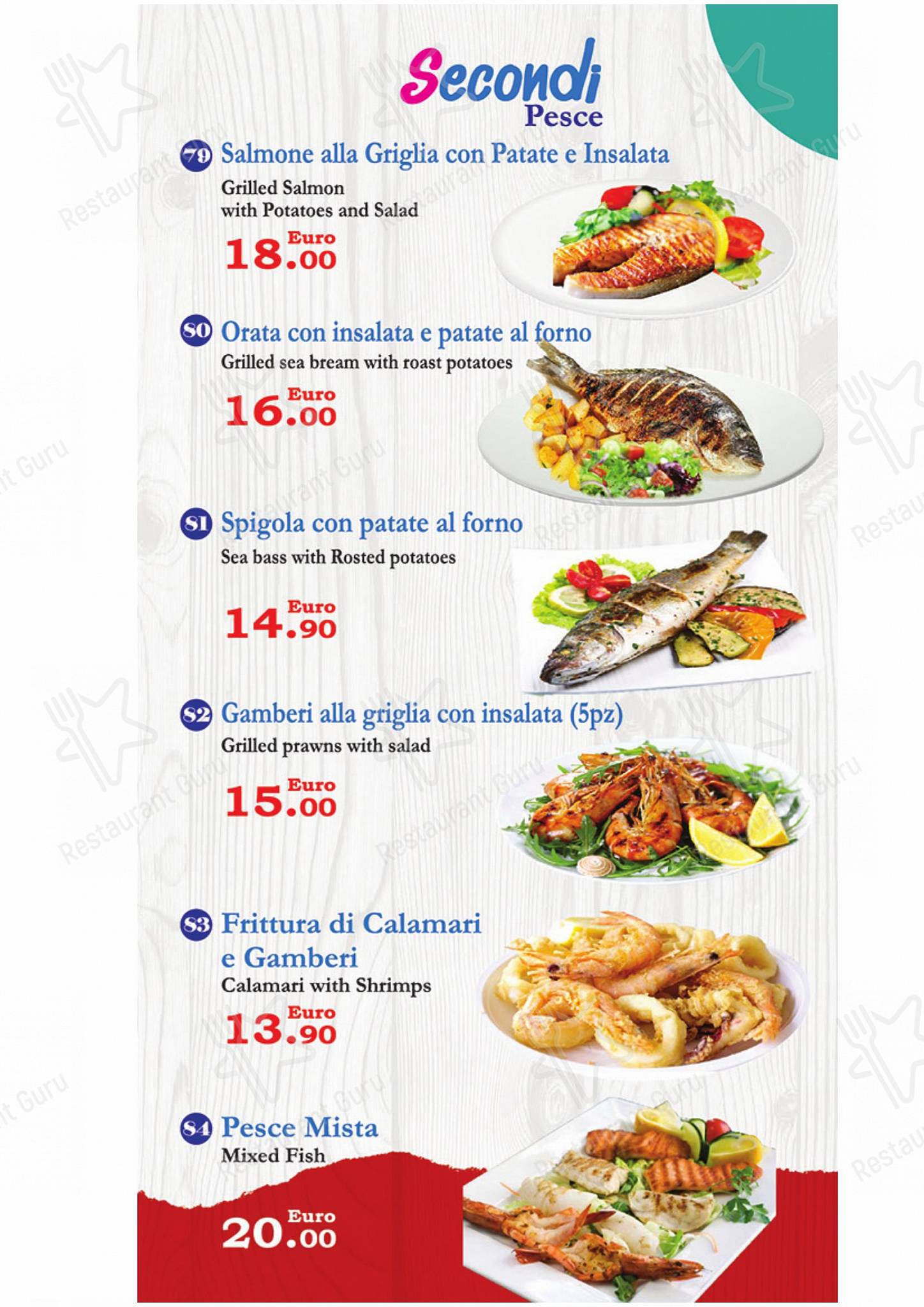 Menu da Quattro Fontane Romane ristorante, Roma