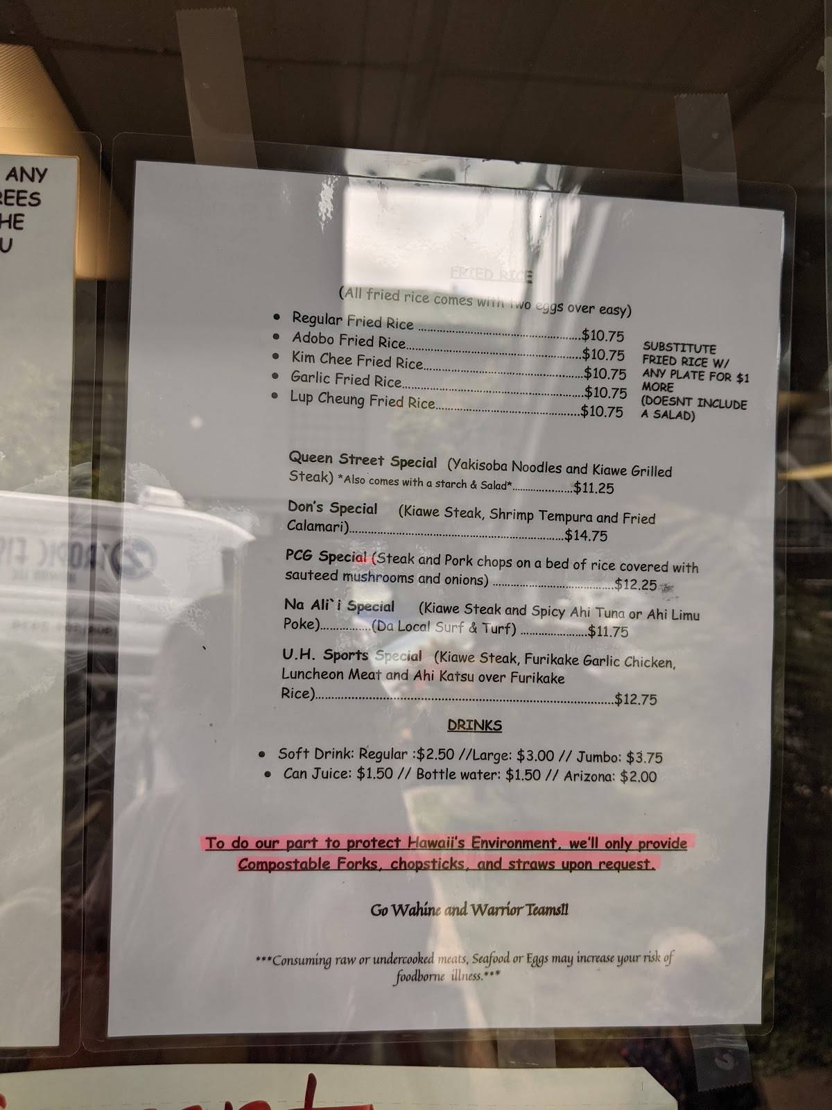 Menu at Queen Street Cafe & Grill, Aiea