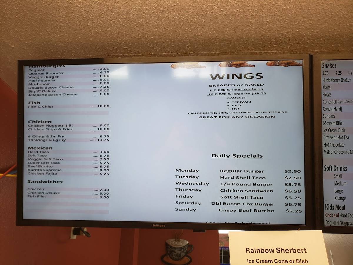 Menu at R Place restaurant, Troy, US-2