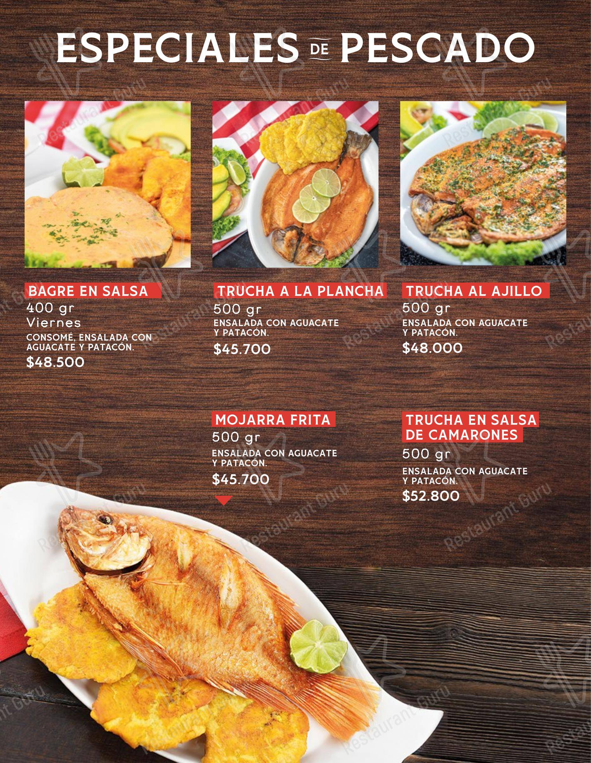 Carta de RESTAURANTE HERNANDO PARRILLA menu, Bucaramanga