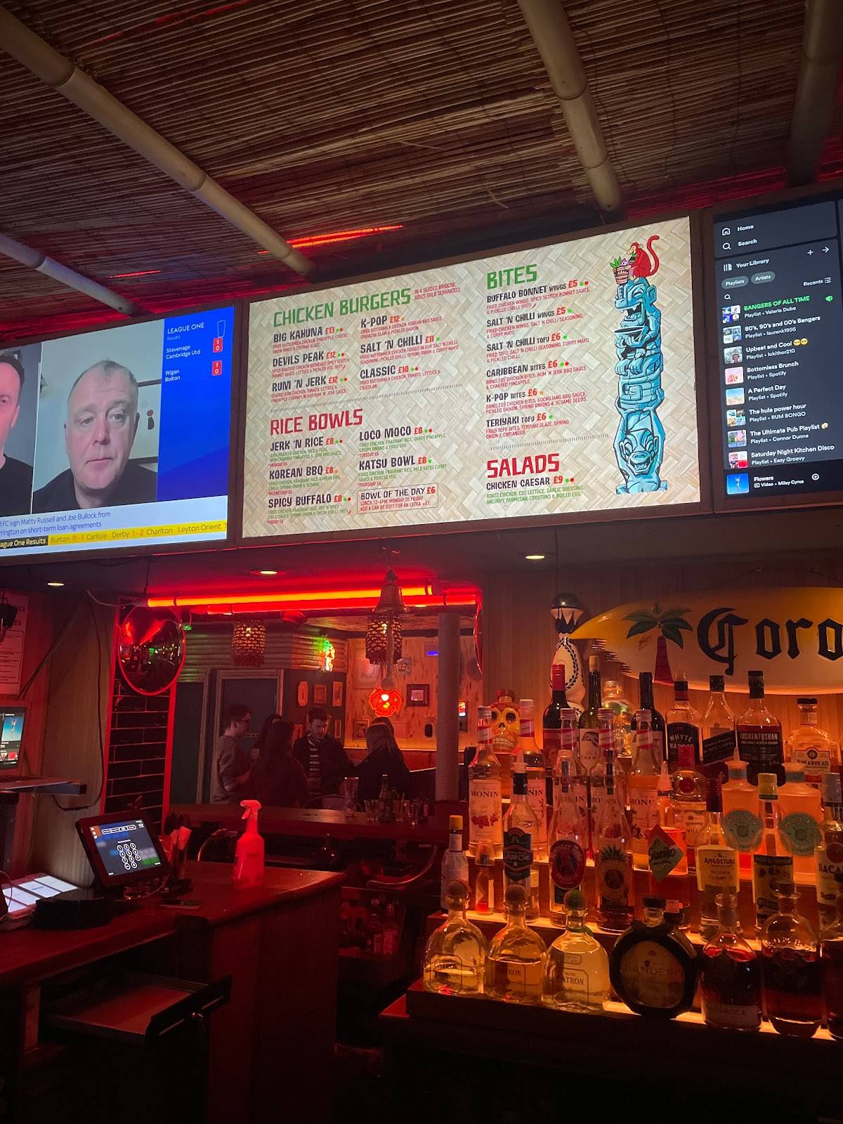 Menu at RUM BONGO pub & bar, Glasgow