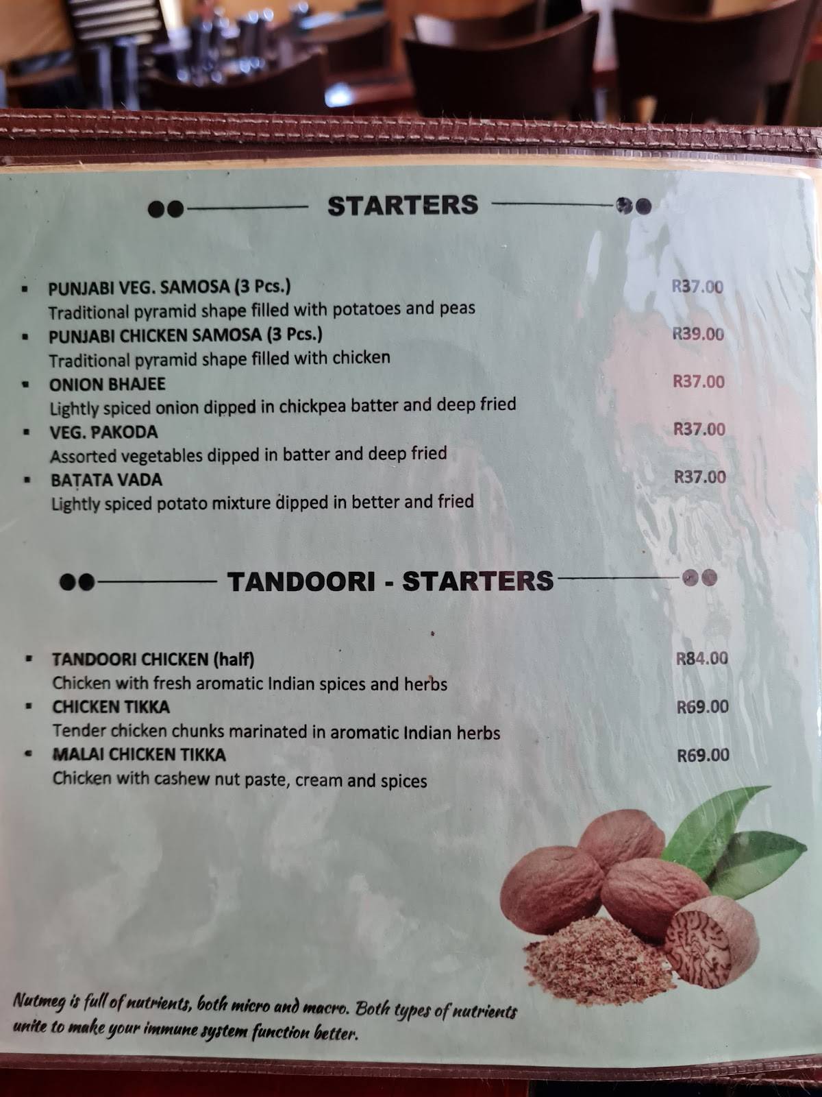 Menu at Raasoie - The kitchen of India restaurant, Port Elizabeth
