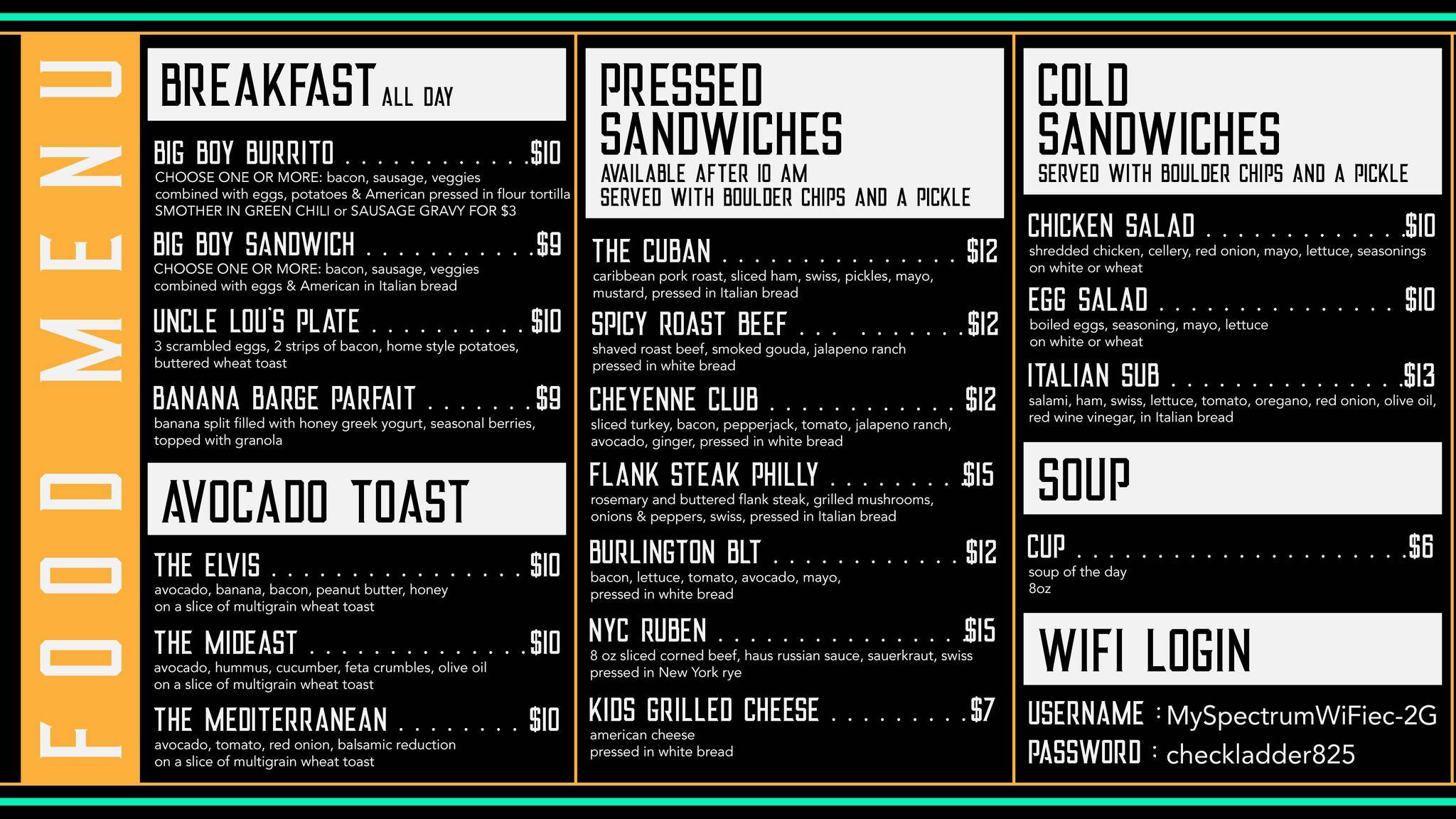 Menu at Rail Yard - Coffee Haus & Eatery cafe, Cheyenne