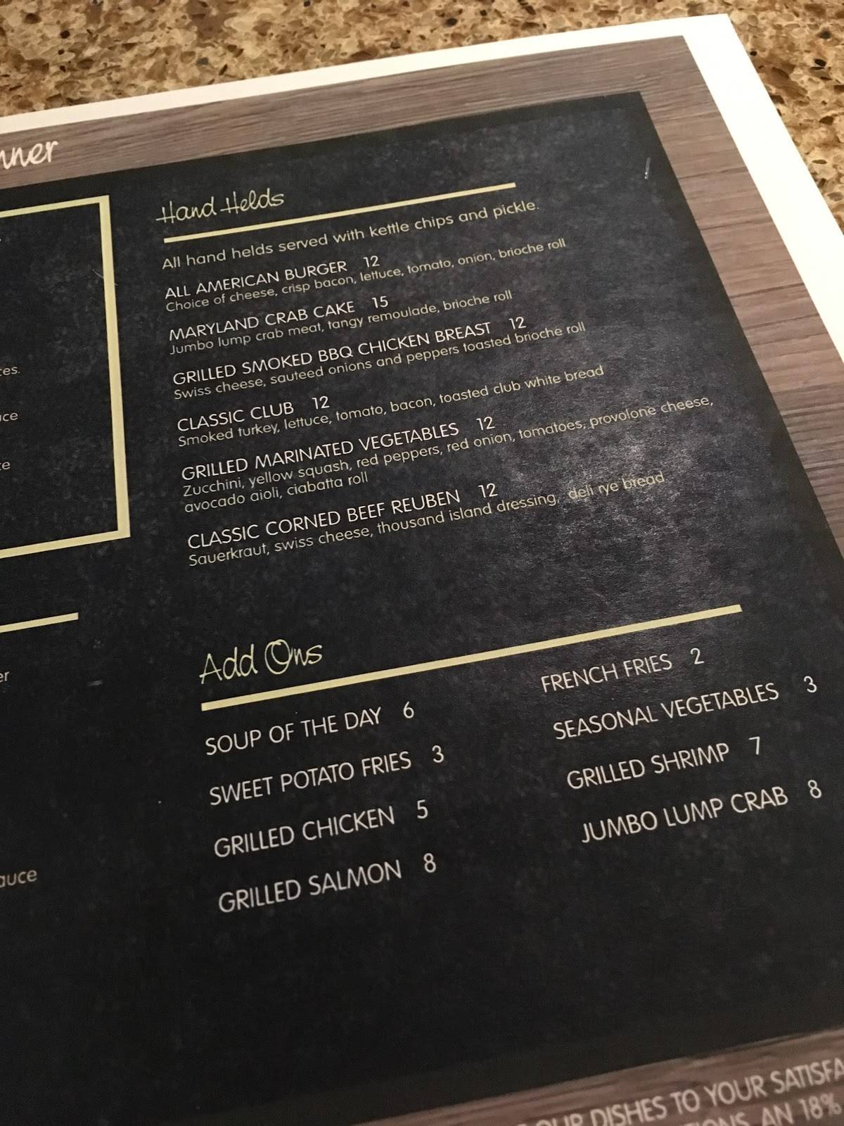 Menu at Rain 903 restaurant, Towson