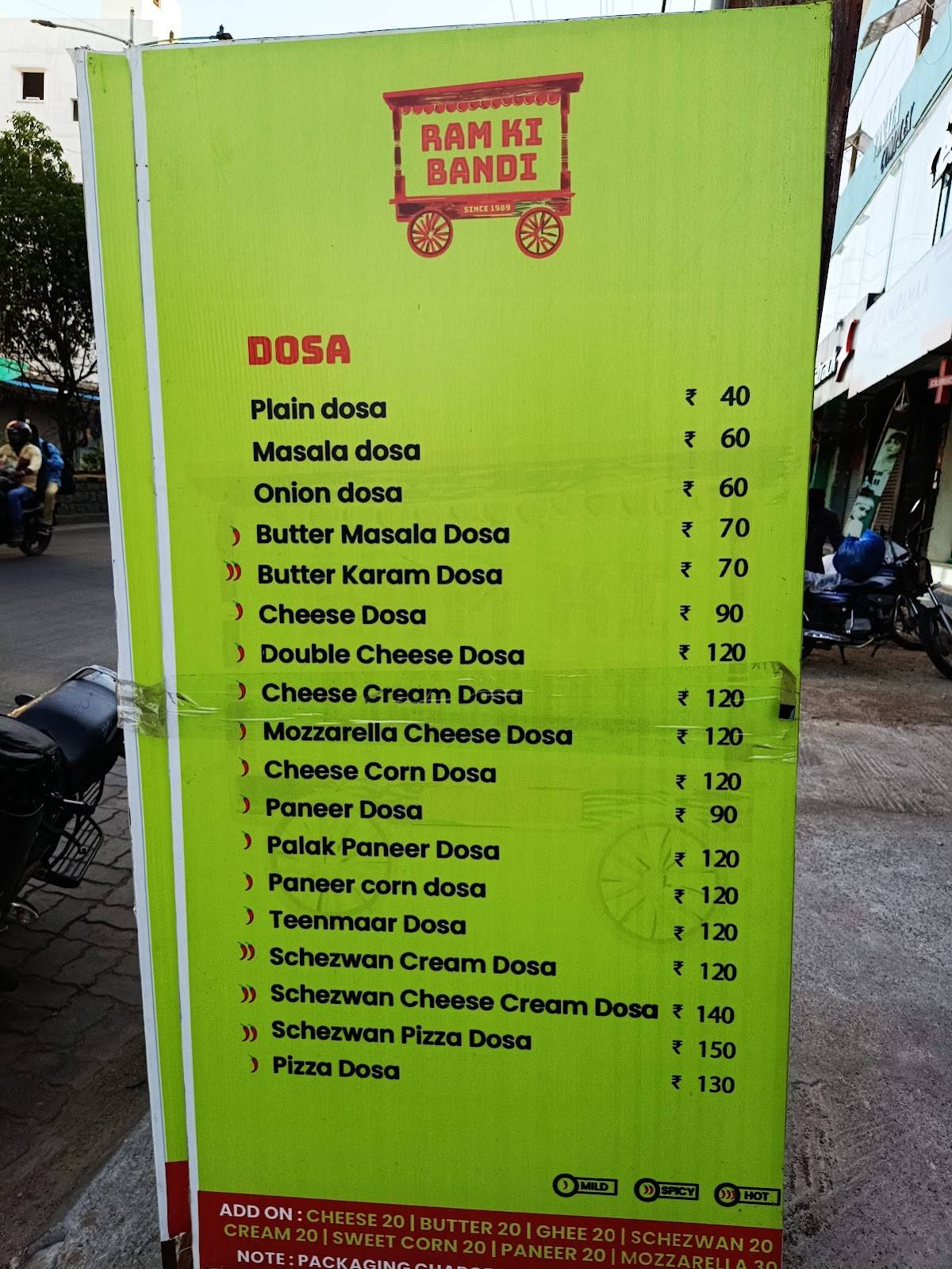 Menu at Ram Ki Bandi - Ameerpet, Hyderabad