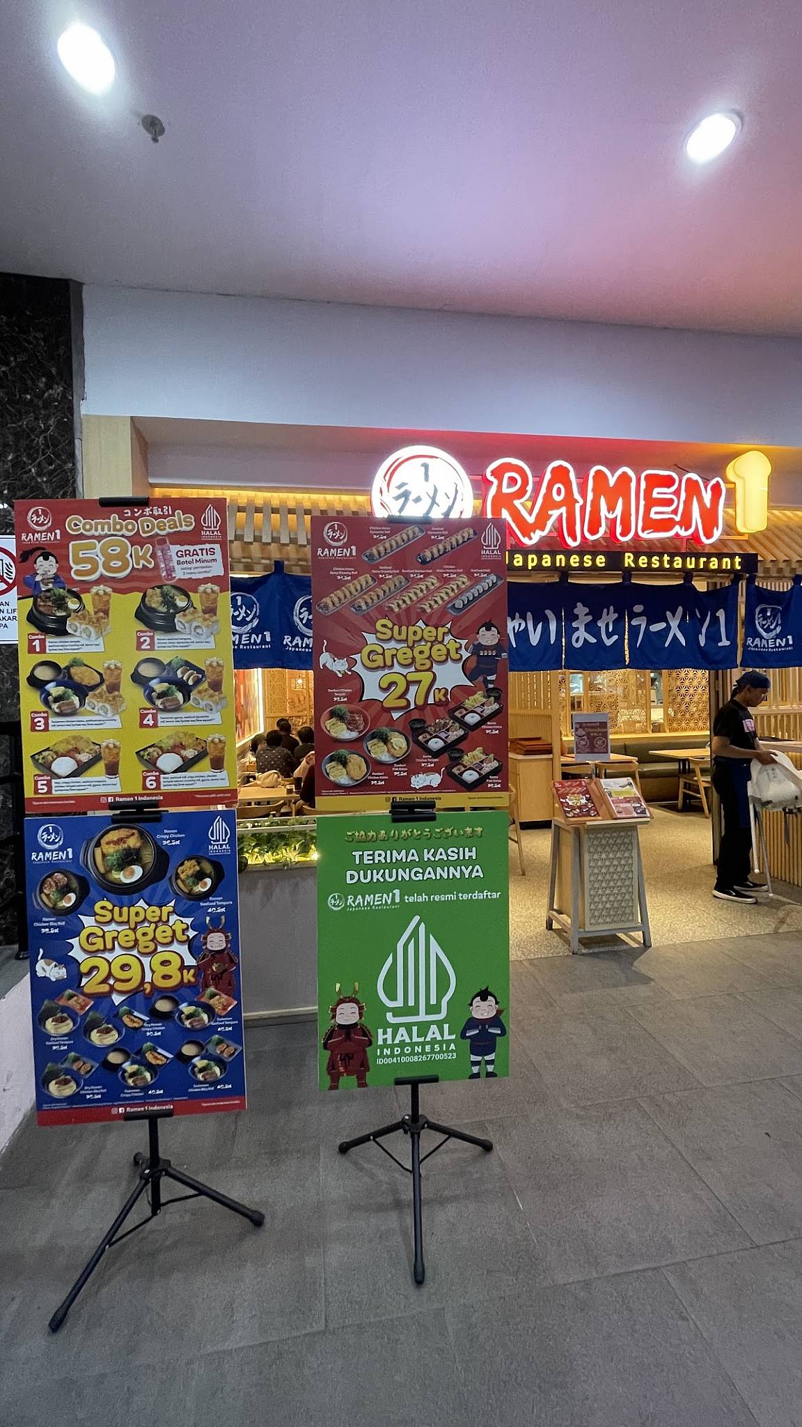Menu at Ramen1 Buaran Plaza restaurant, East Jakarta
