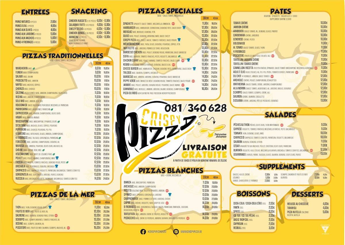 Carta de Crispy Pizza, Ramillies