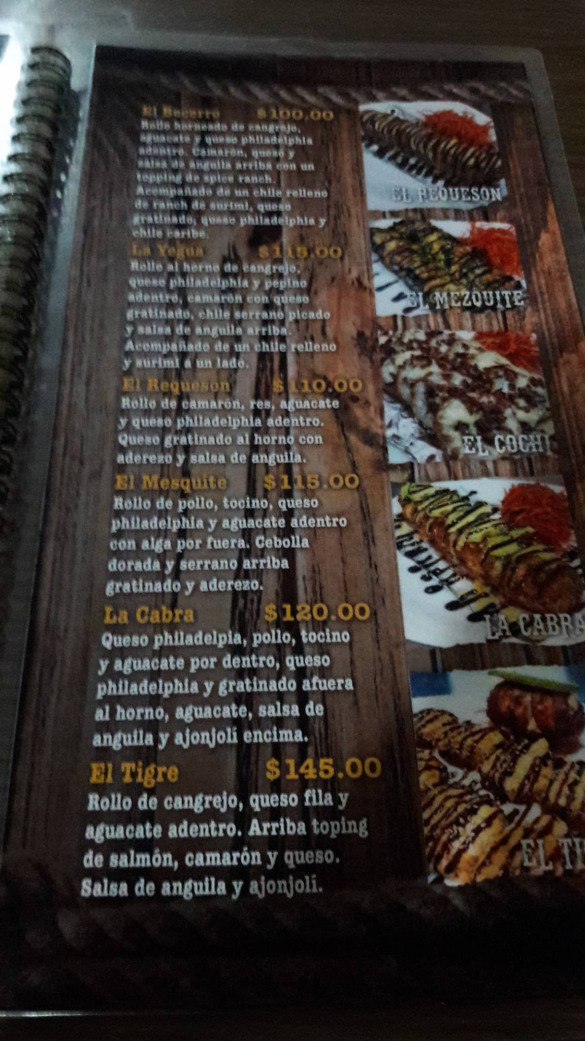 Carta del restaurante Ranch Roll Sushi Tres Rios, Culiacán Rosales