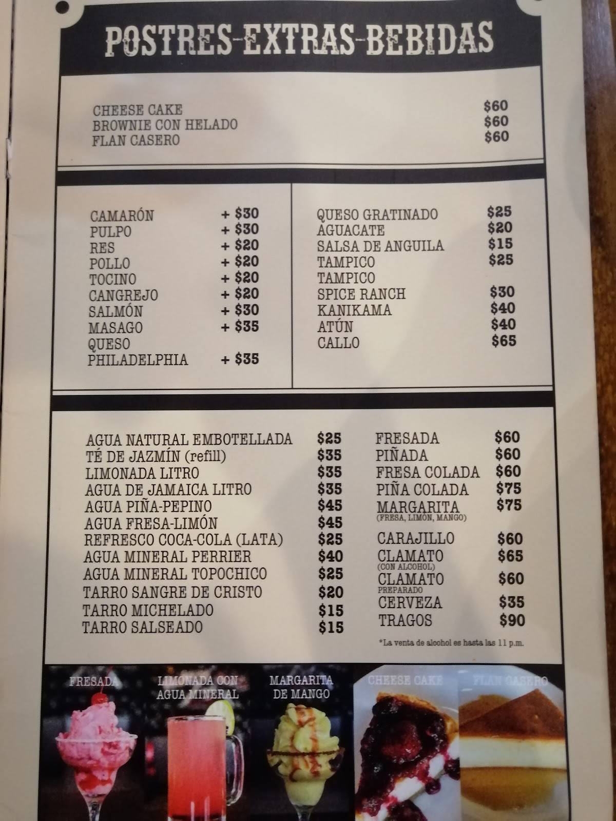 Carta del restaurante Ranch Roll Sushi Tres Rios, Culiacán Rosales