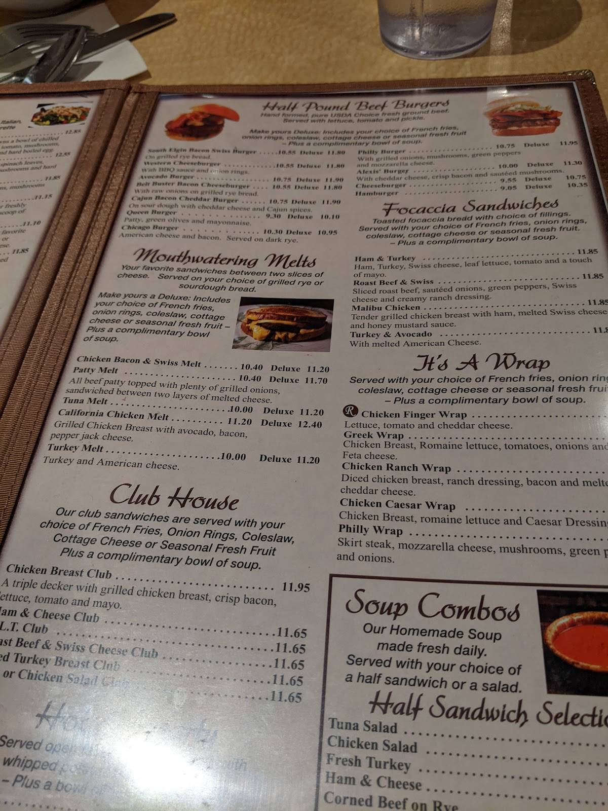 Menu at Randall's Pancake House restaurant, South Elgin
