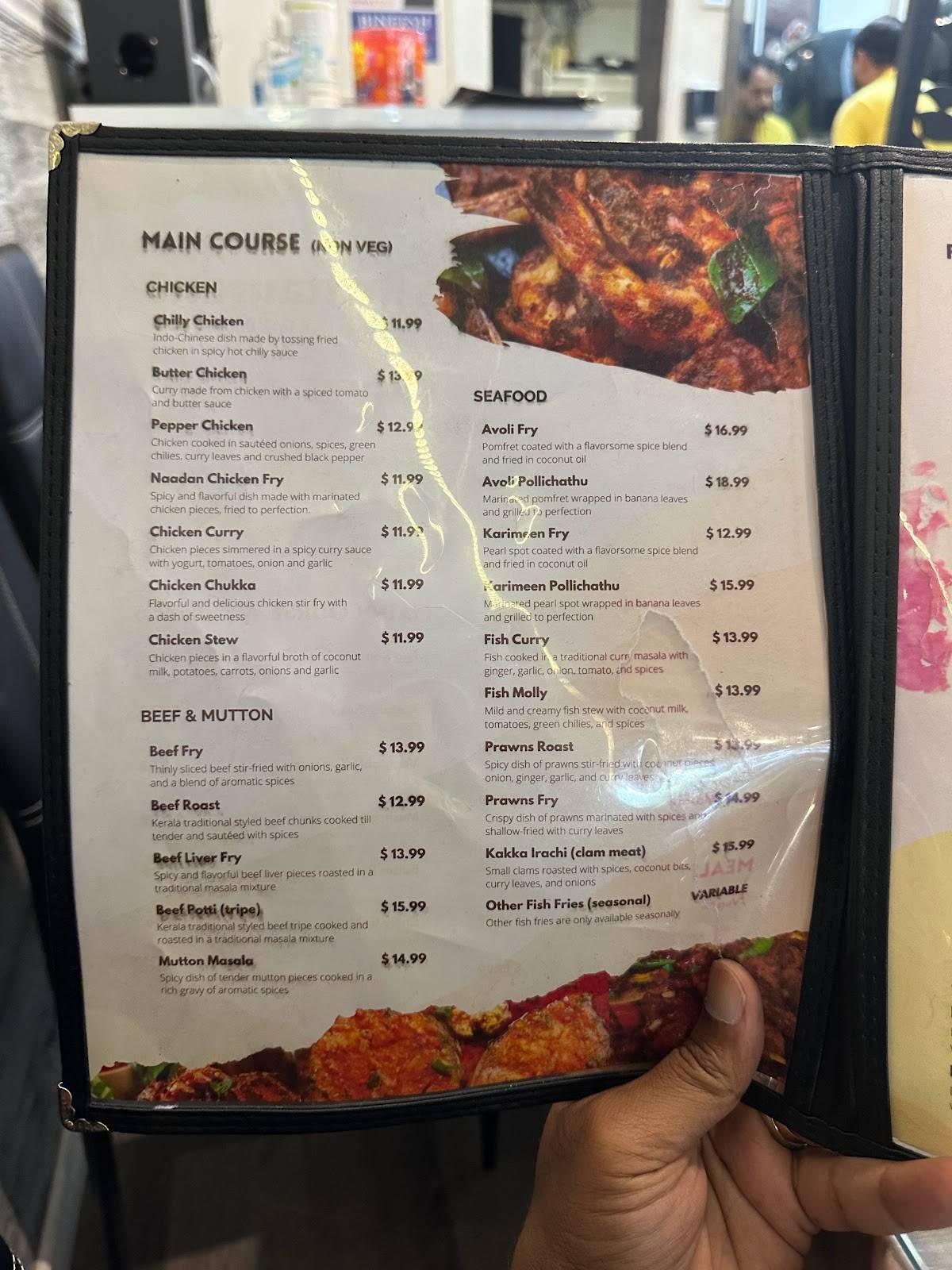 Menu at Rapha Kerala Restaurant - Authentic South Indian Cuisine ...