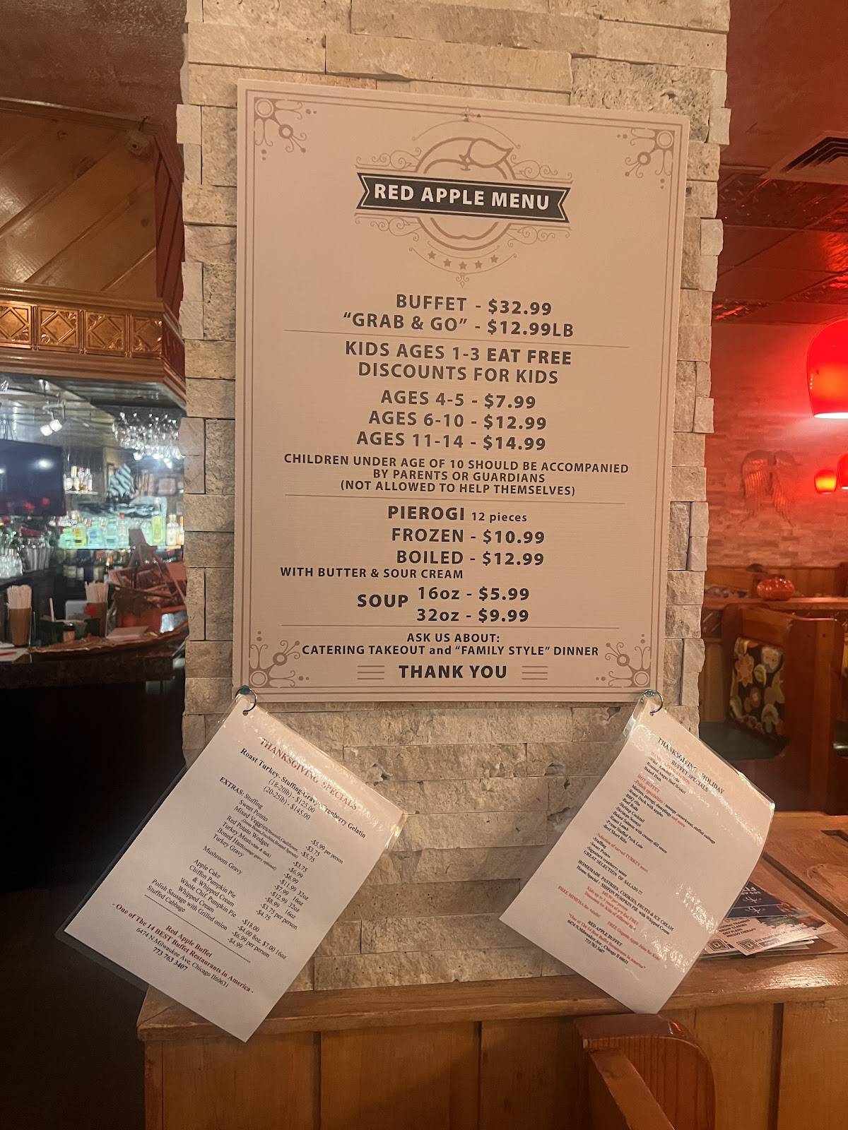 Menu at Red Apple Buffet-Restaurant, Chicago, N Milwaukee Ave