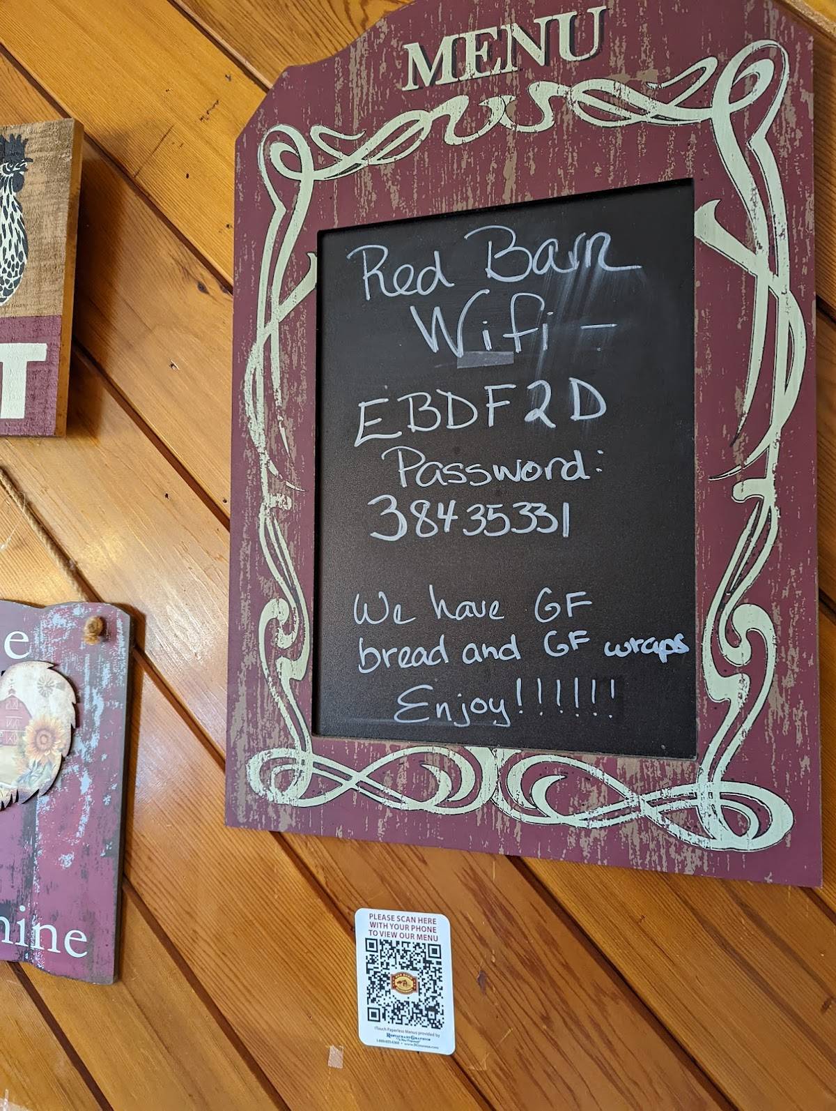 Menu at Red Barn Restaurant, Montville