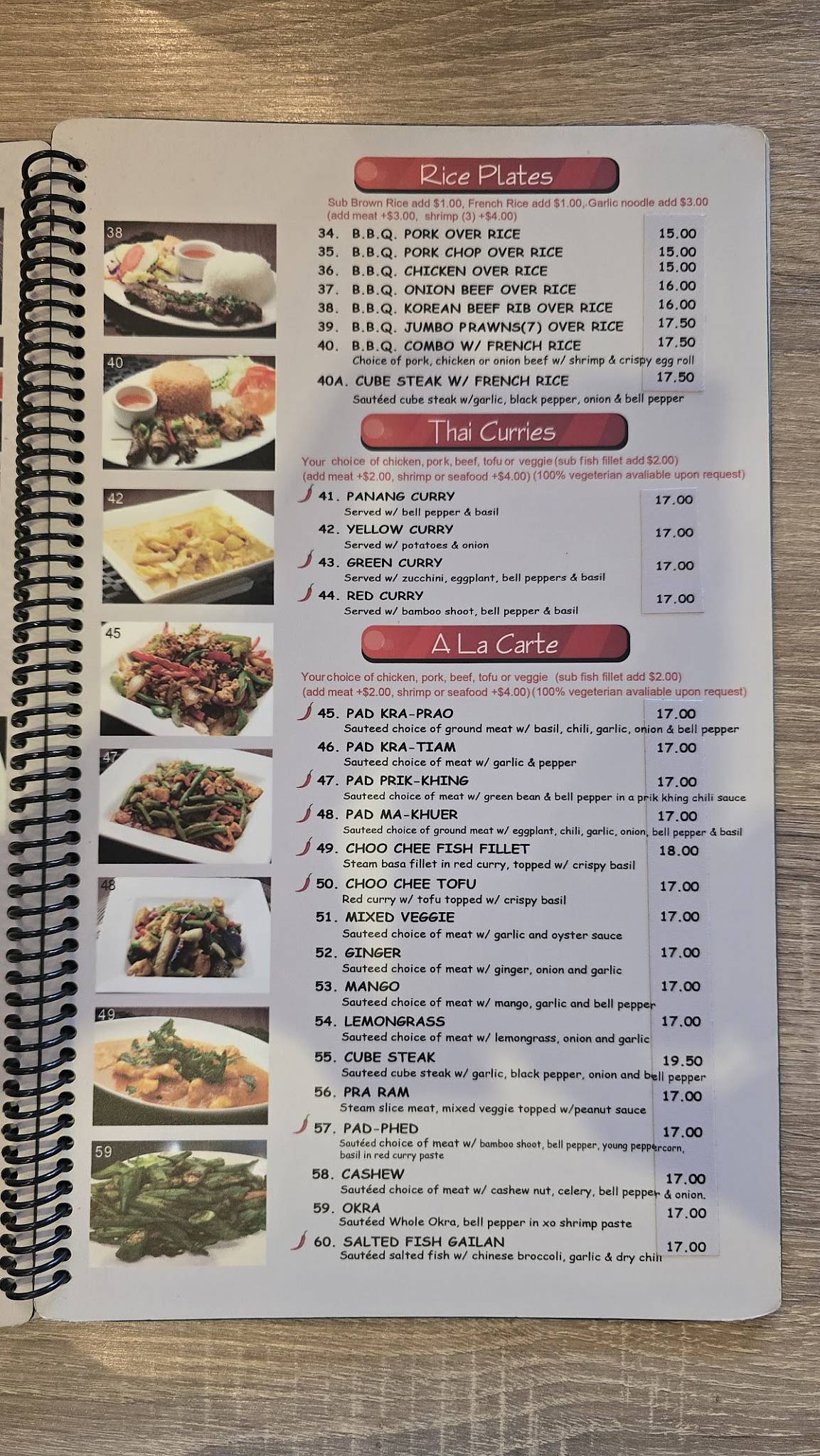 Menu at Red Chili Thai + Vietnamese Restaurant, Hayward