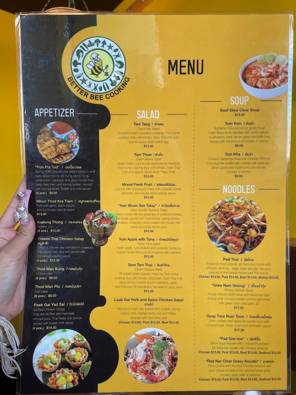 Menu at Better Bee Cooking restaurant, Red Deer
