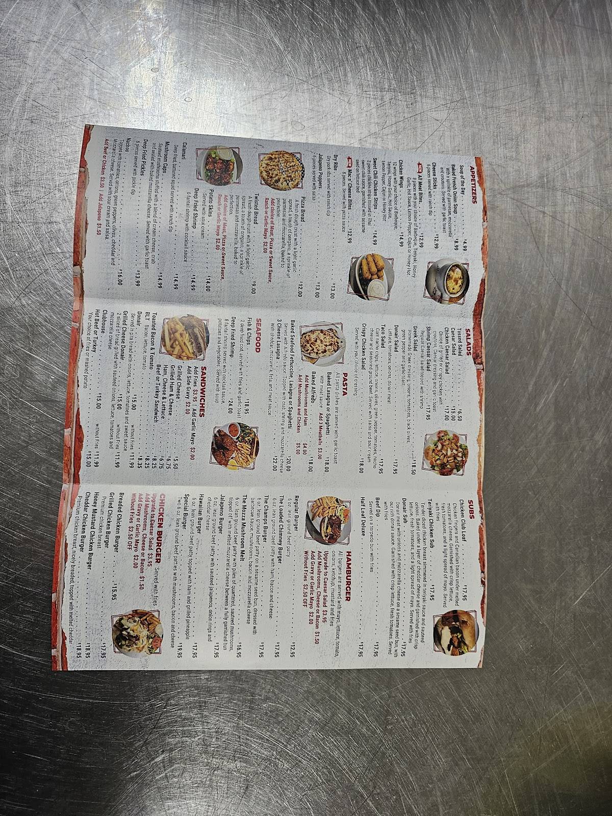 Menu at Red chimney Restaurant, Smoky Lake, 32 Wheatland Ave