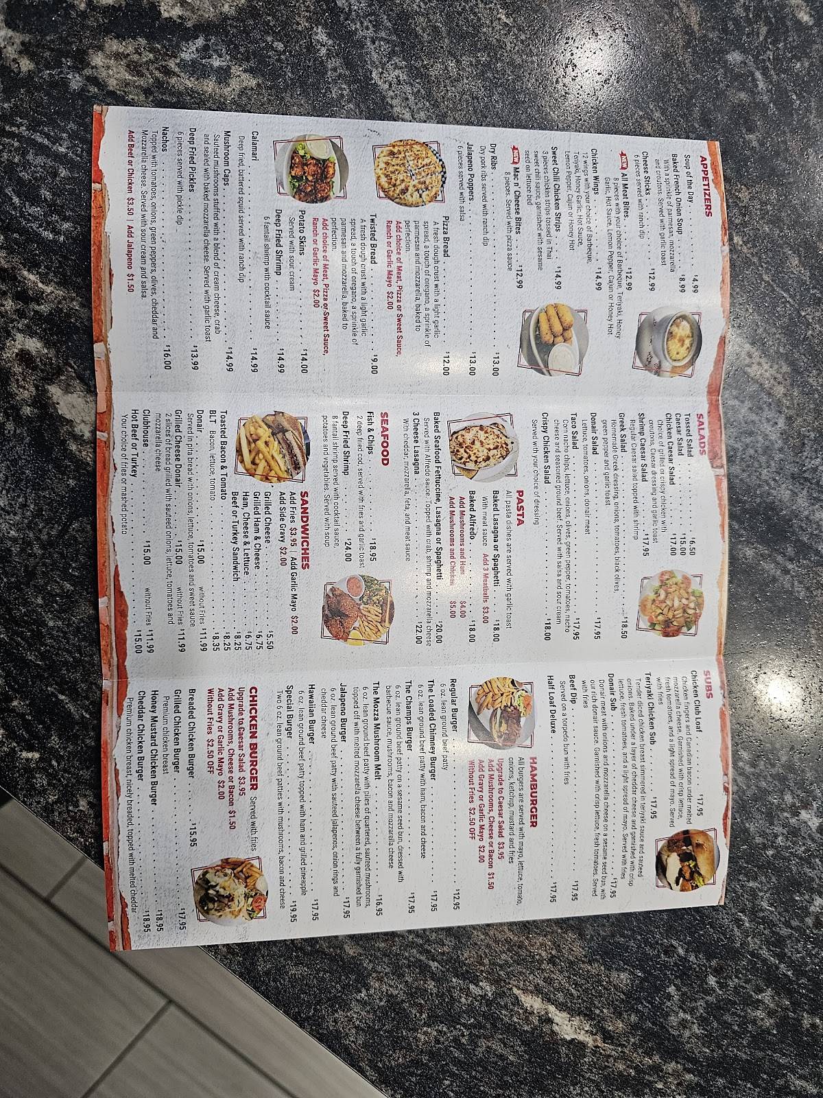 Menu at Red chimney Restaurant, Smoky Lake, 32 Wheatland Ave