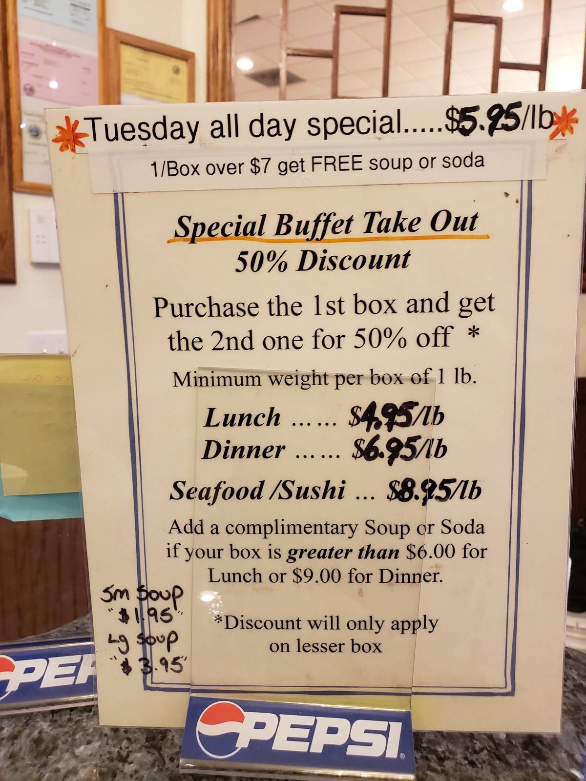 Menu at Grand Buffet restaurant, Redding