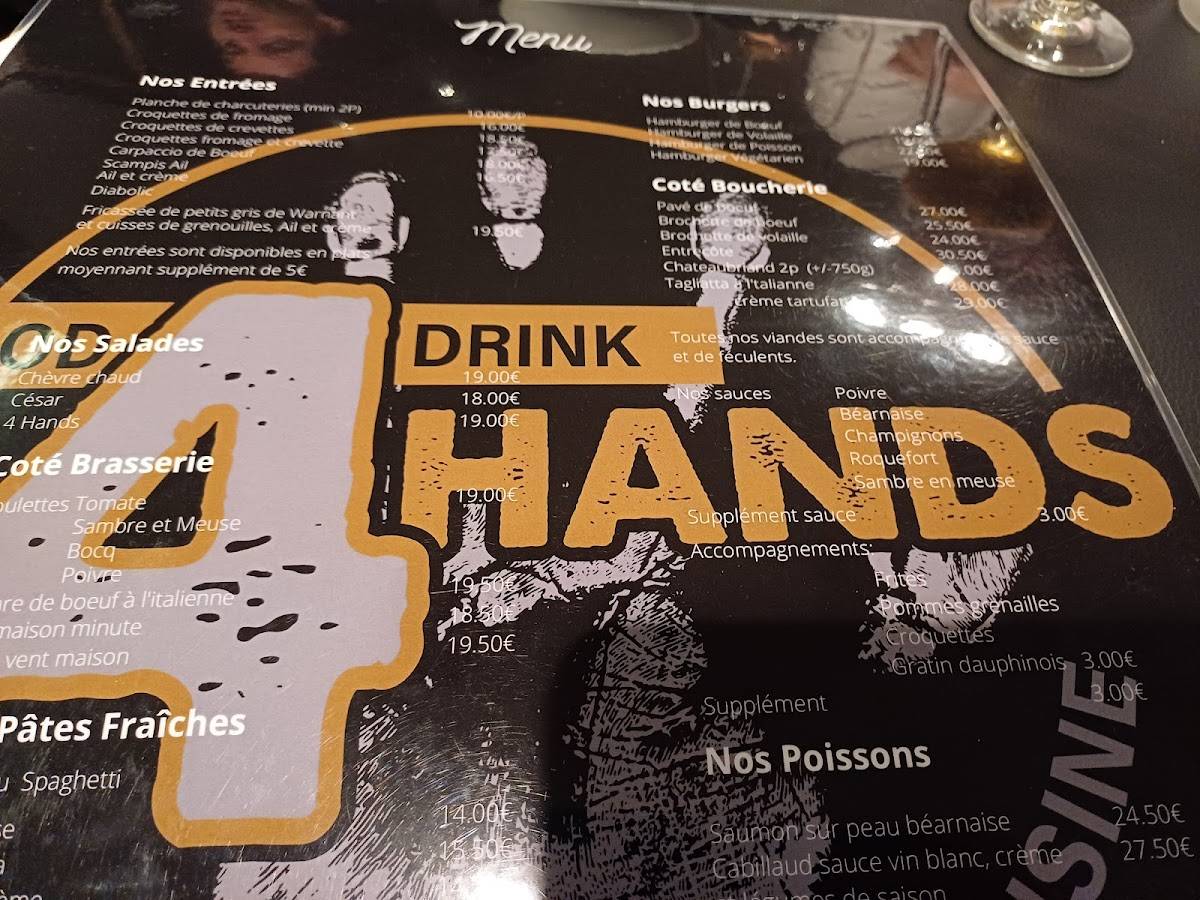 Menu au 4 Hands restaurant, Yvoir