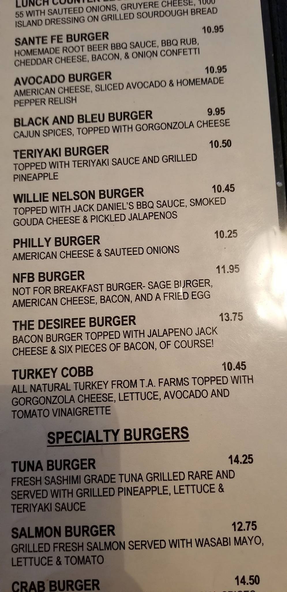 Menu at Restaurant 55, Dover