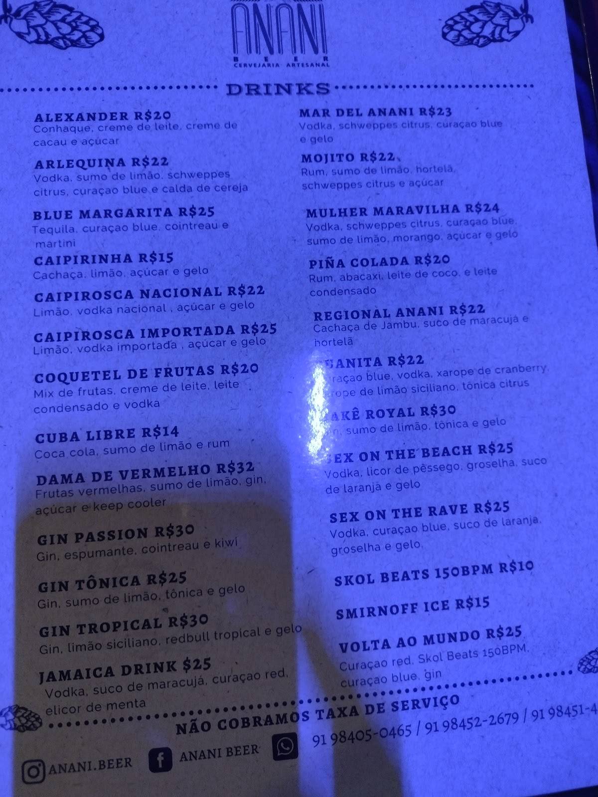 Menu em ANANI BEER restaurante, Ananindeua