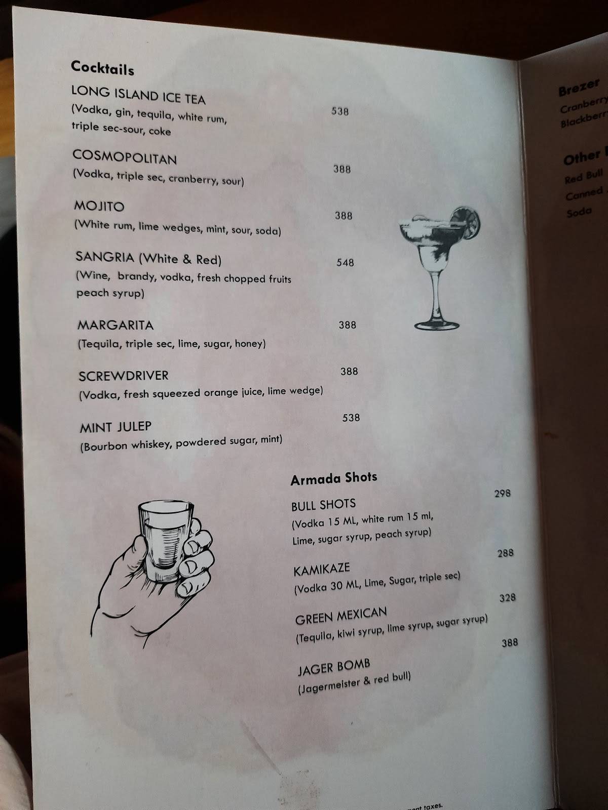 Menu at ARMADA Restro & Bar, Dehradun