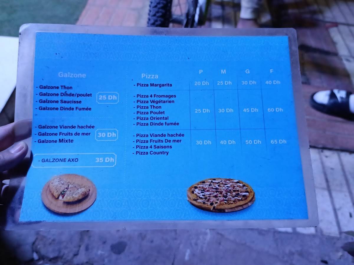 Menu au Axo Food restaurant, Guelmim