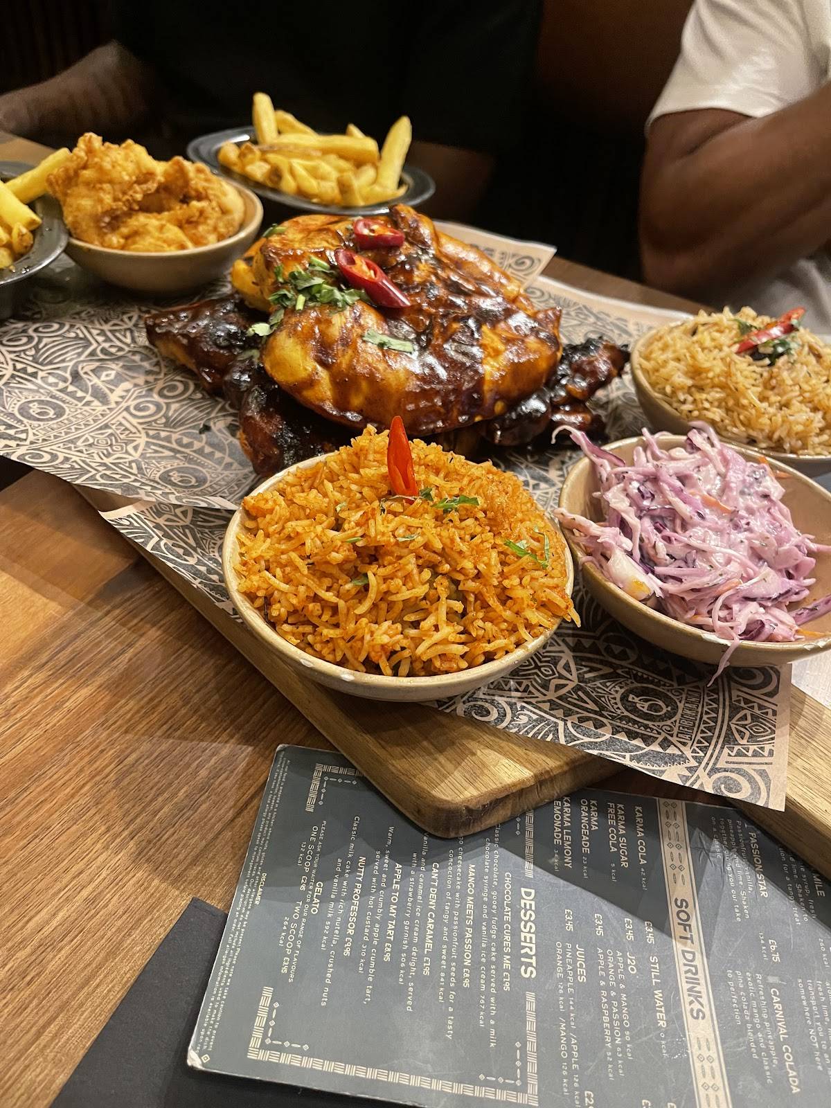 Menu at Afrikana Restaurant at The O2, London