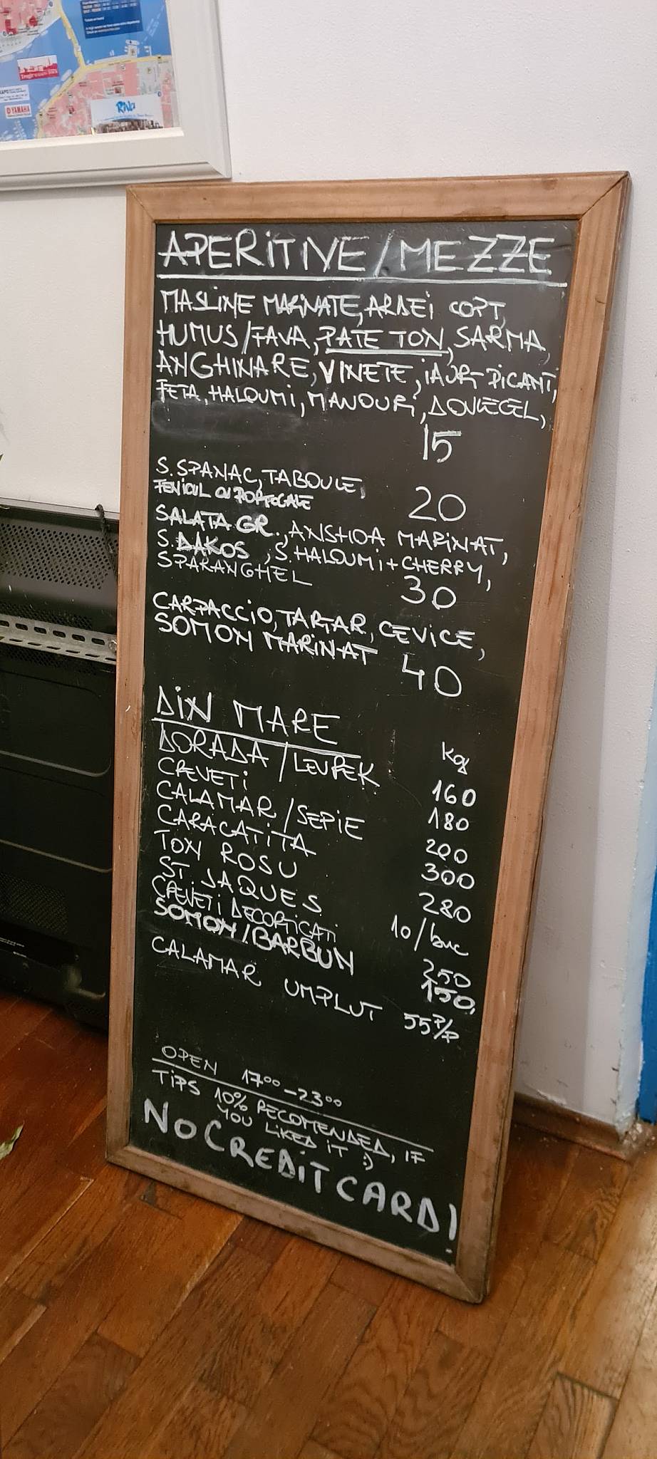 Menu at Amada, Bucharest