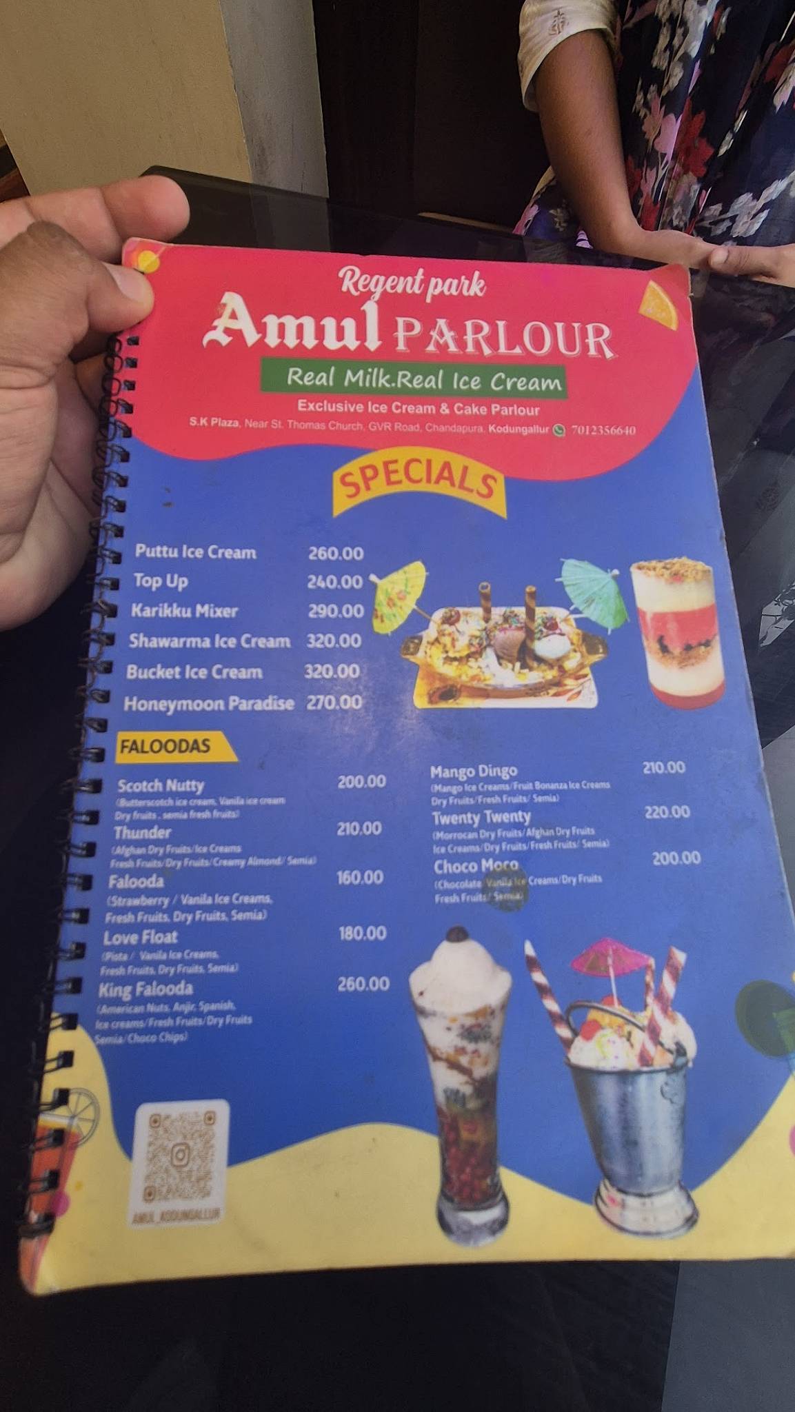 Menu at Amul Ice cream Parlour Kodungallur, Kodungallur