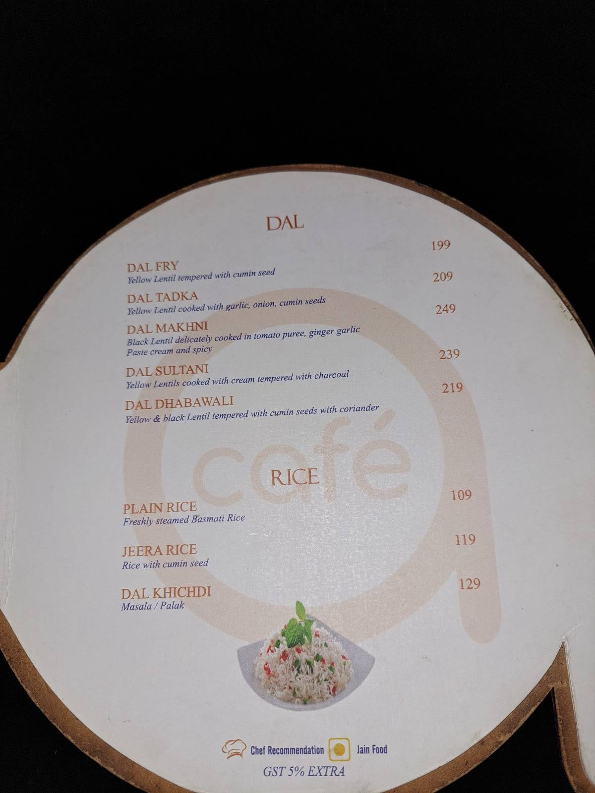 Menu at Cafe Ashiana, Surat