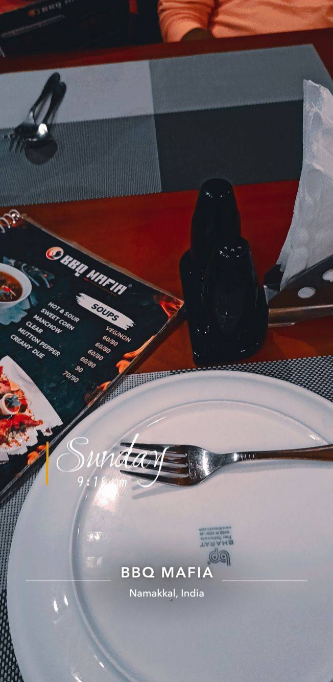 Menu at BBQ Mafia, Namakkal