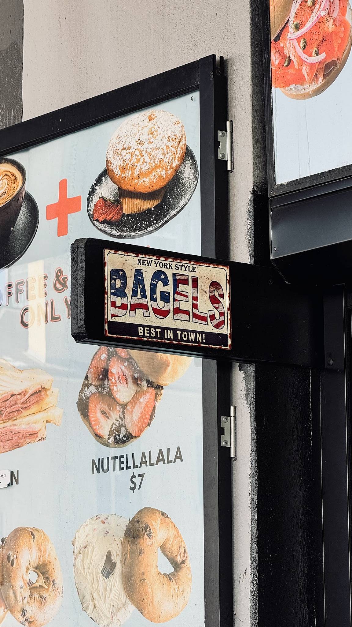 Menu at Bagel Box cafe, Parramatta