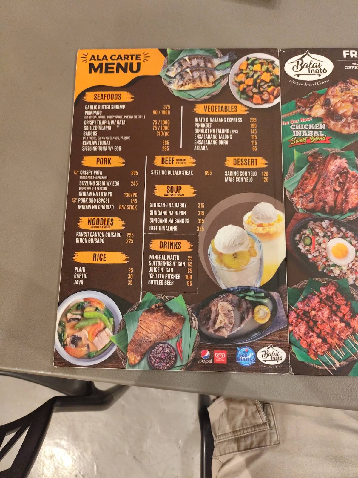 Menu at Balai Inató - Davao restaurant, Davao City
