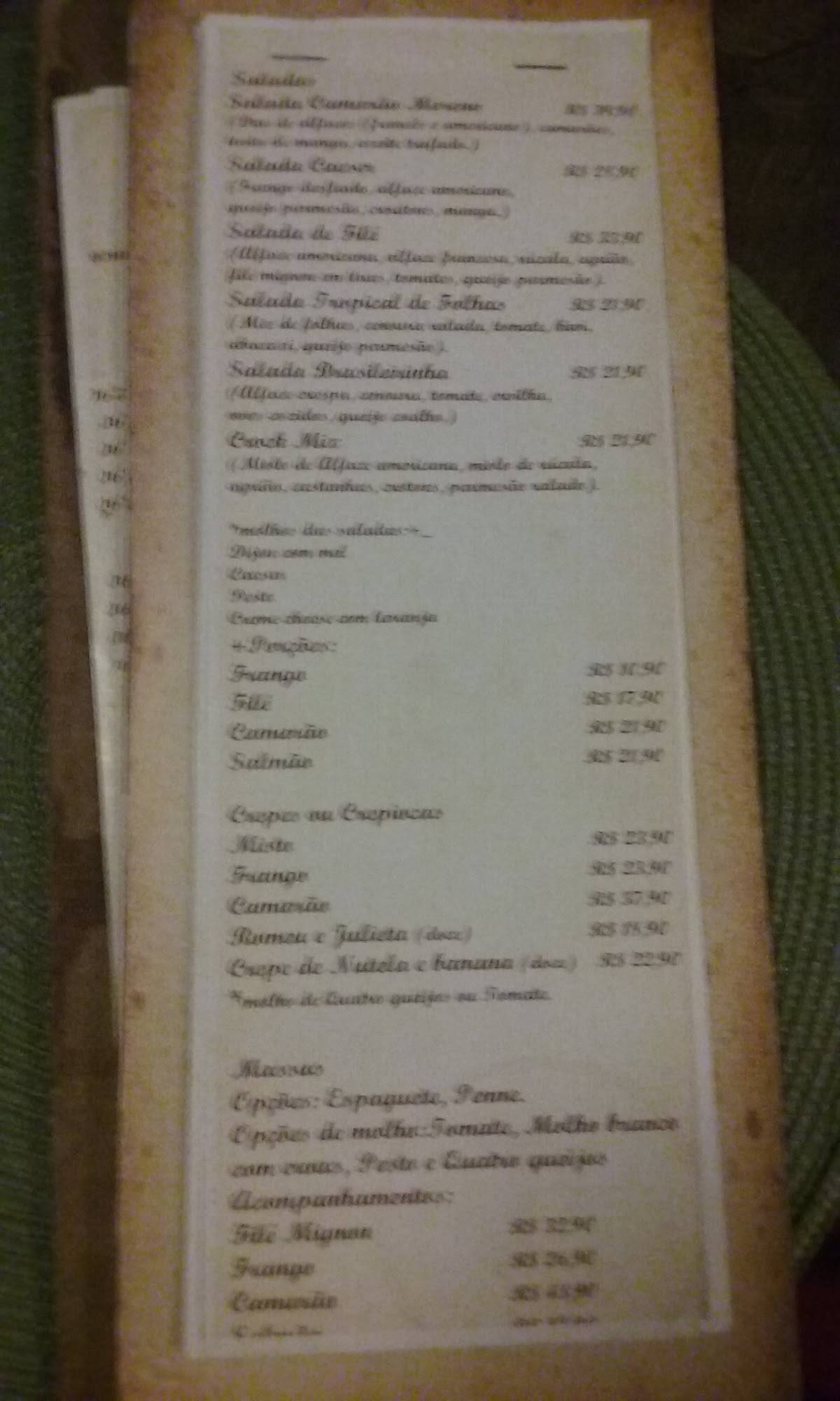 Menu em Bistrô 17 restaurante, João Pessoa