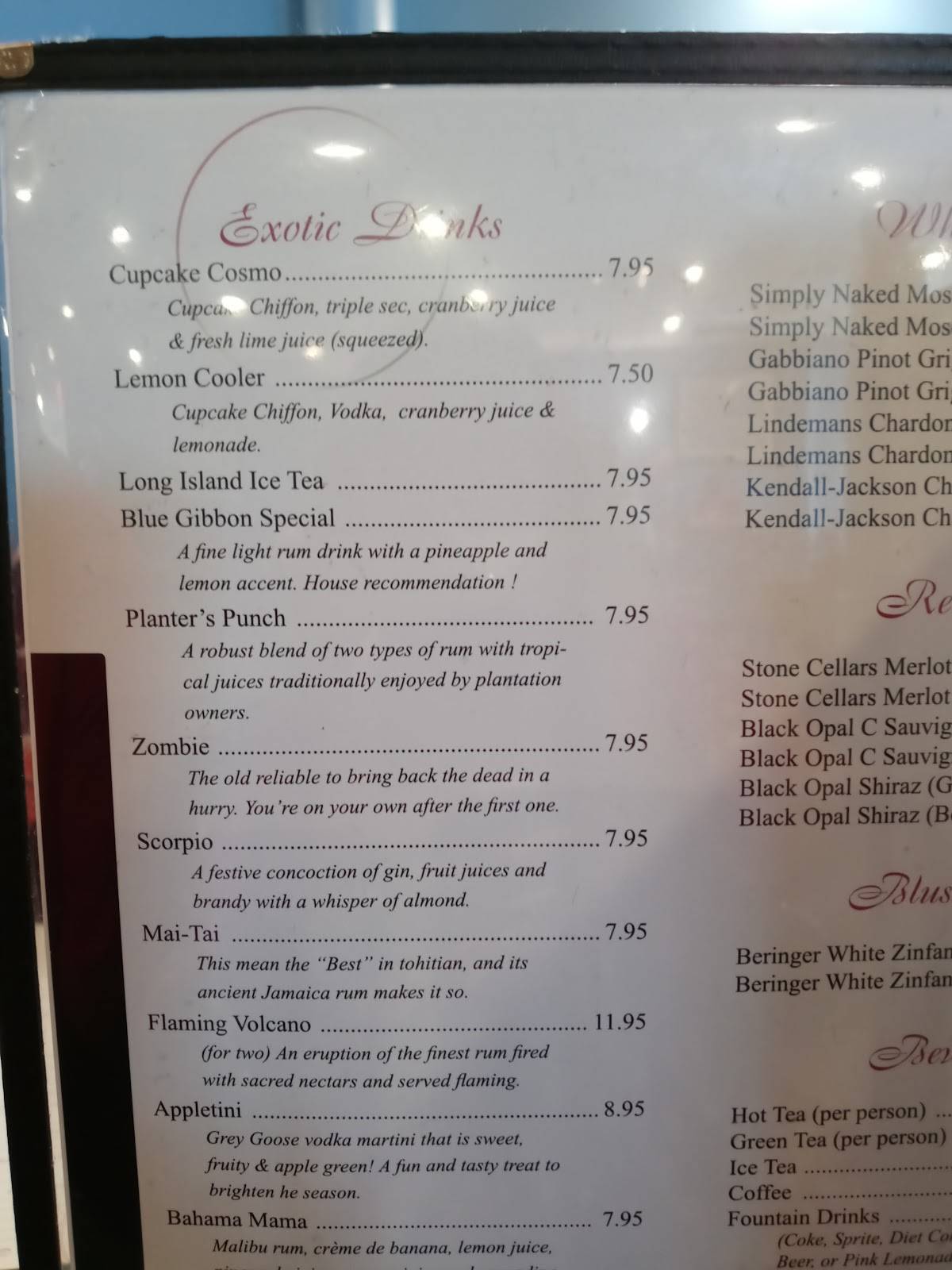 Menu at Blue Gibbon Chinese Restaurant, Cincinnati, Tennessee Ave