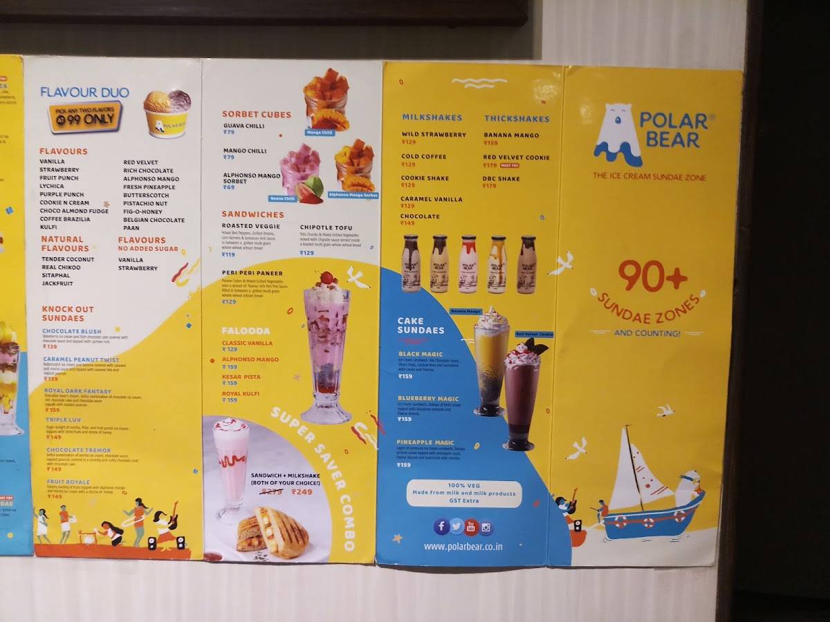 Menu at Bon Bon Ice Cream, Coimbatore, 69/1