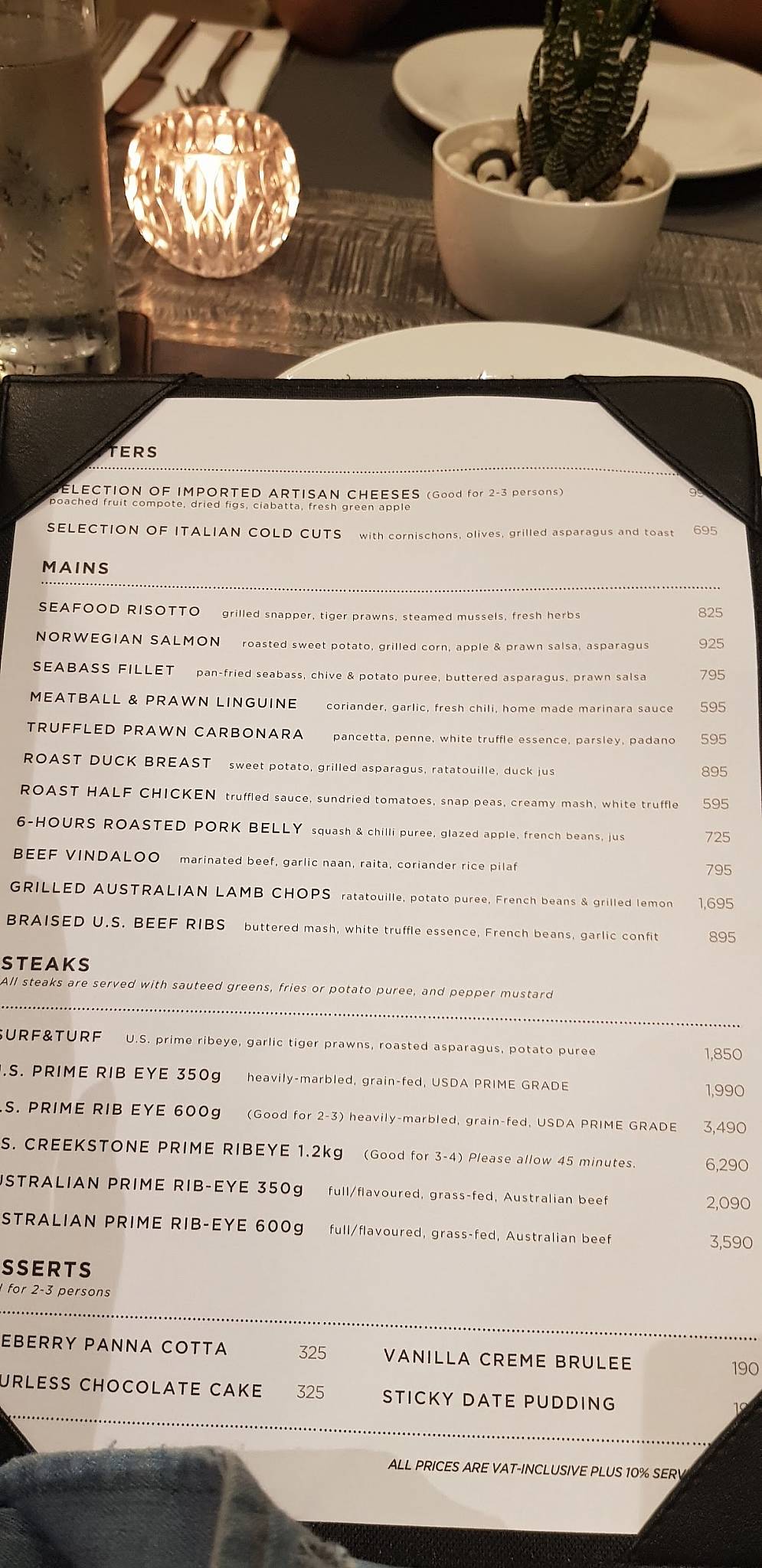 Menu at Bondi&Bourke Davao restaurant, Davao City