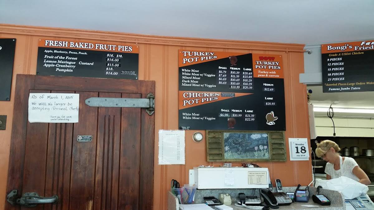 Menu at Bongi's Turkey Roost restaurant, Duxbury